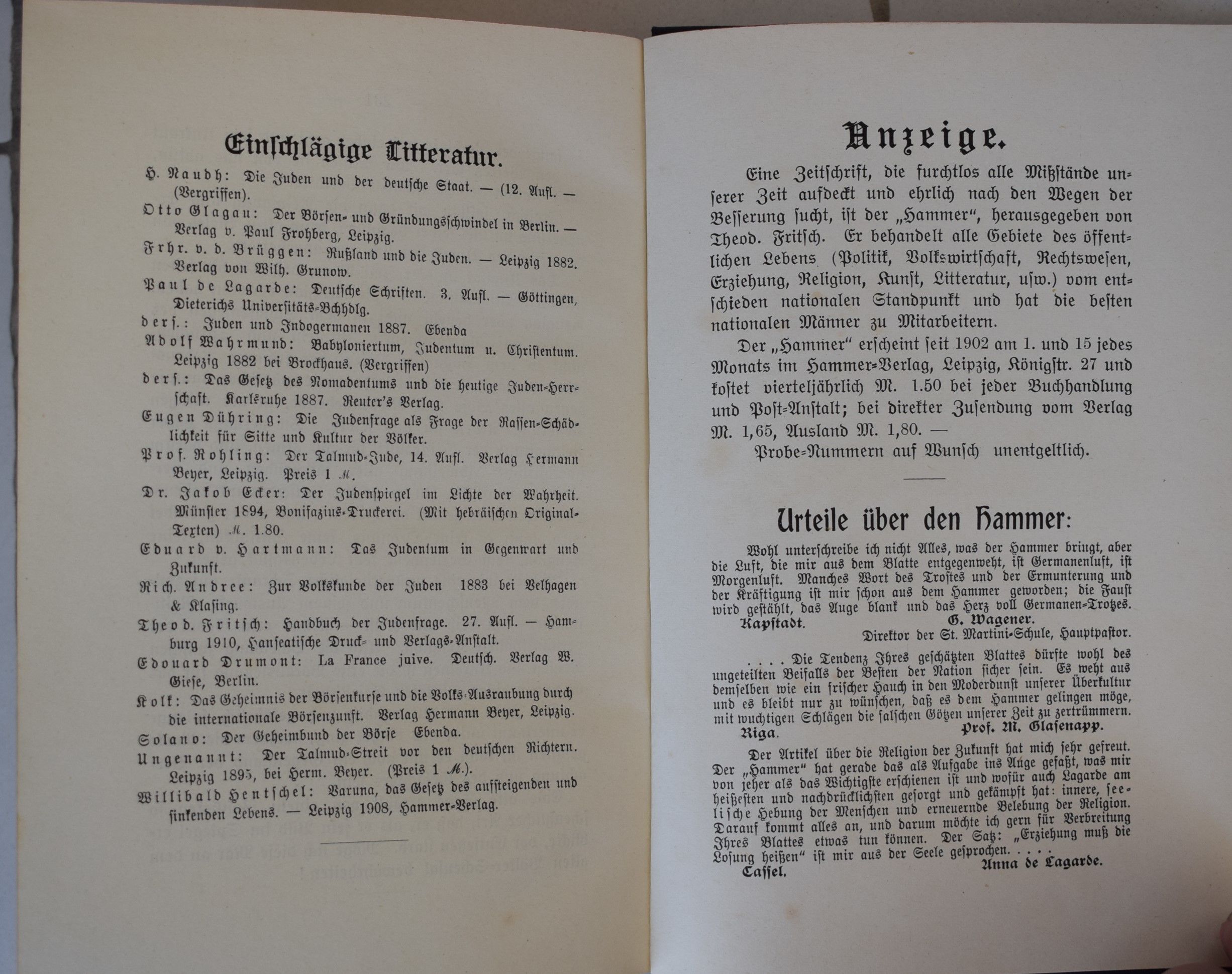Theodor Fritsch My Evidence Against Yahweh. Second Edition by ...