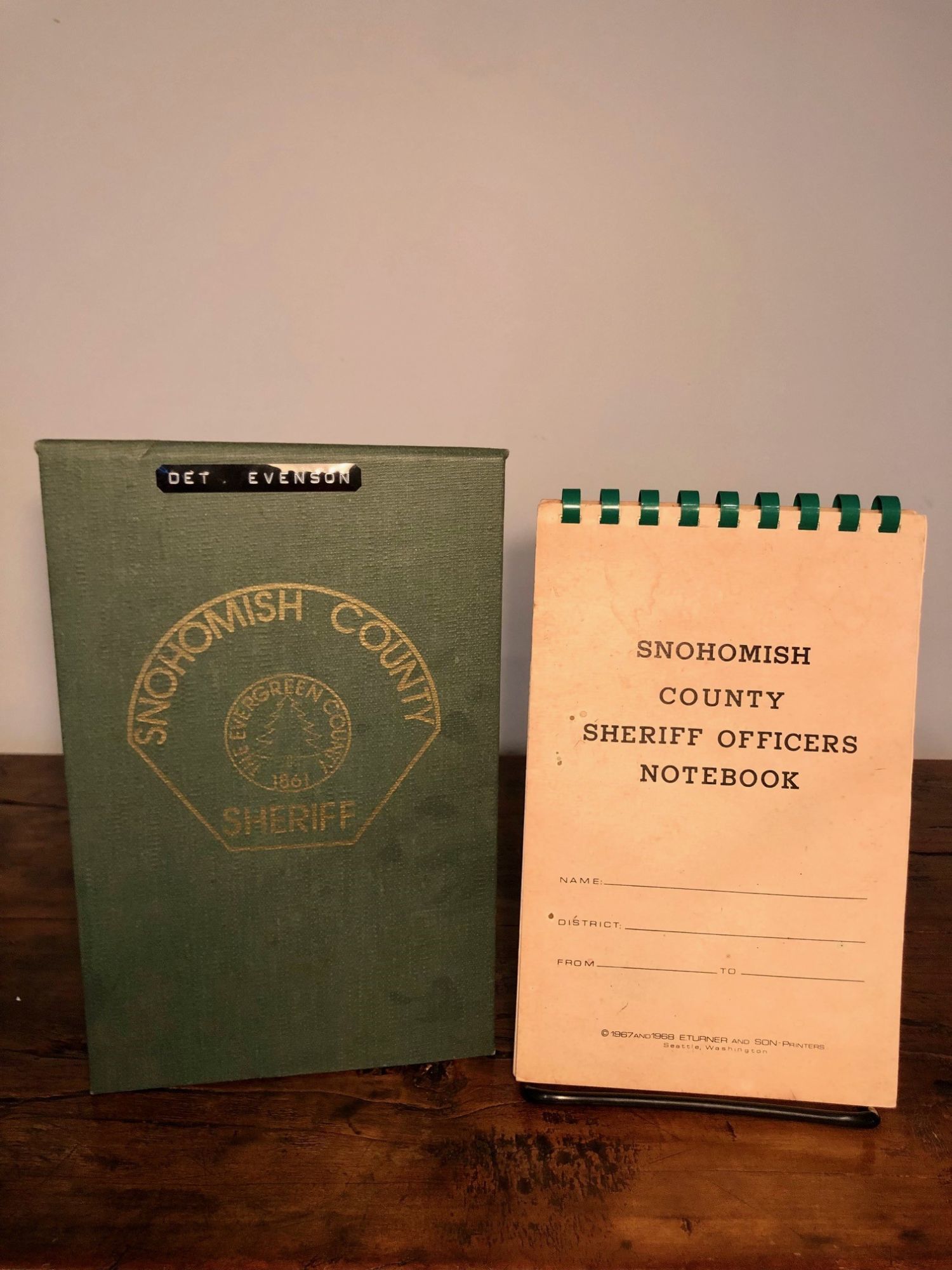 Two Snohomish County Sheriff Detective's Notebooks - Late 1960s and ...