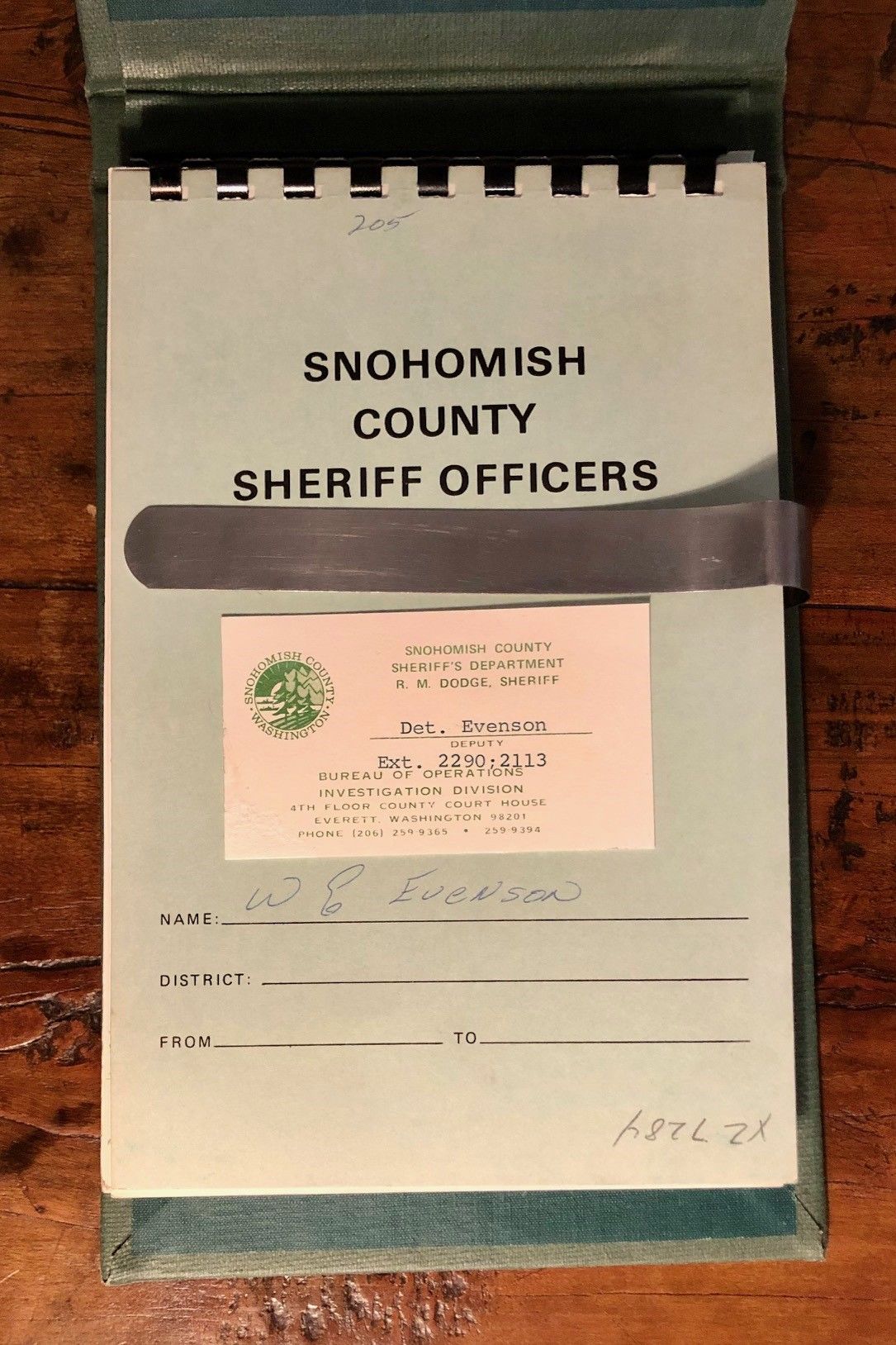 Two Snohomish County Sheriff Detective's Notebooks - Late 1960s and ...