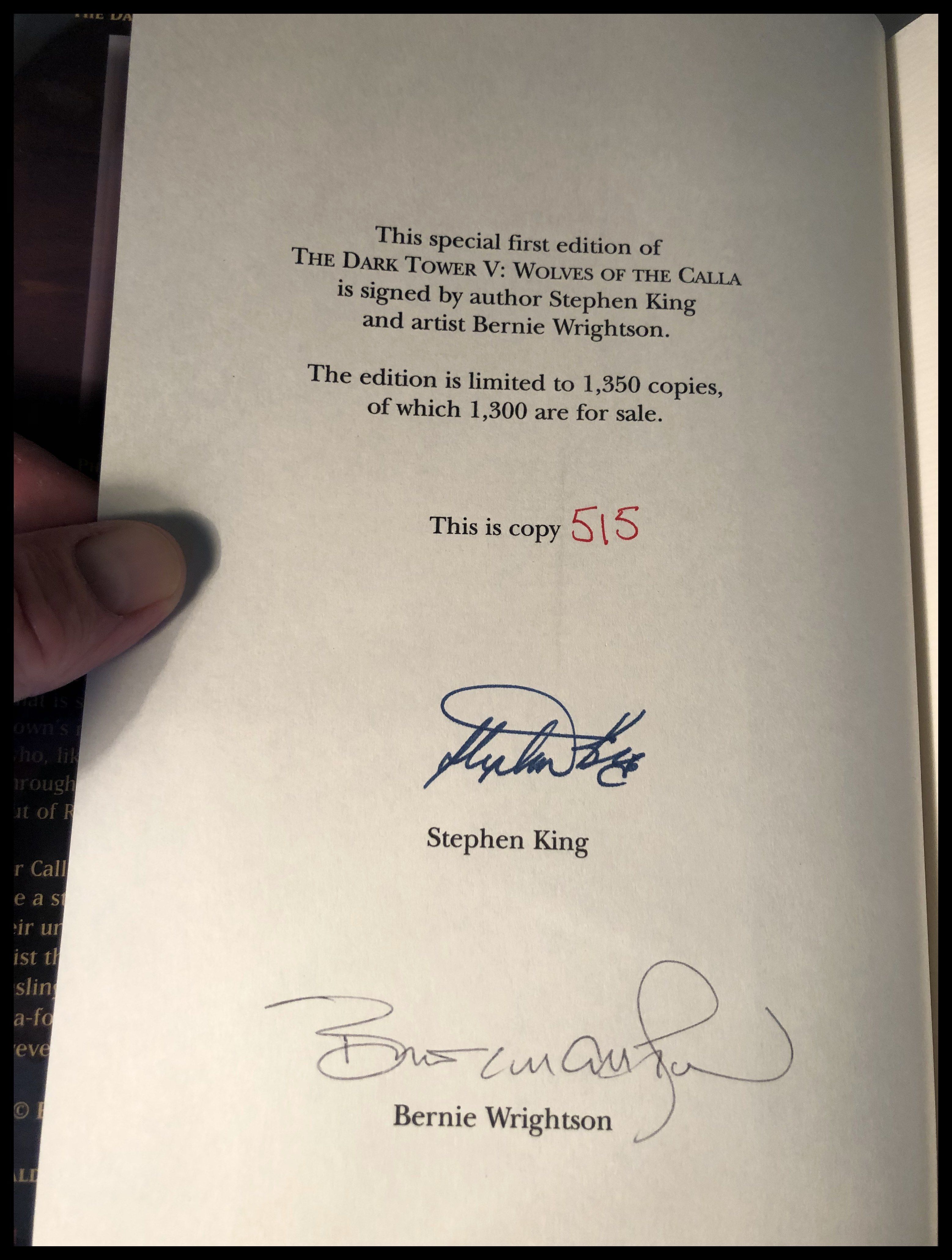 Wolves Of The Calla - The Dark Tower V- SIGNED by King, Stephen ...