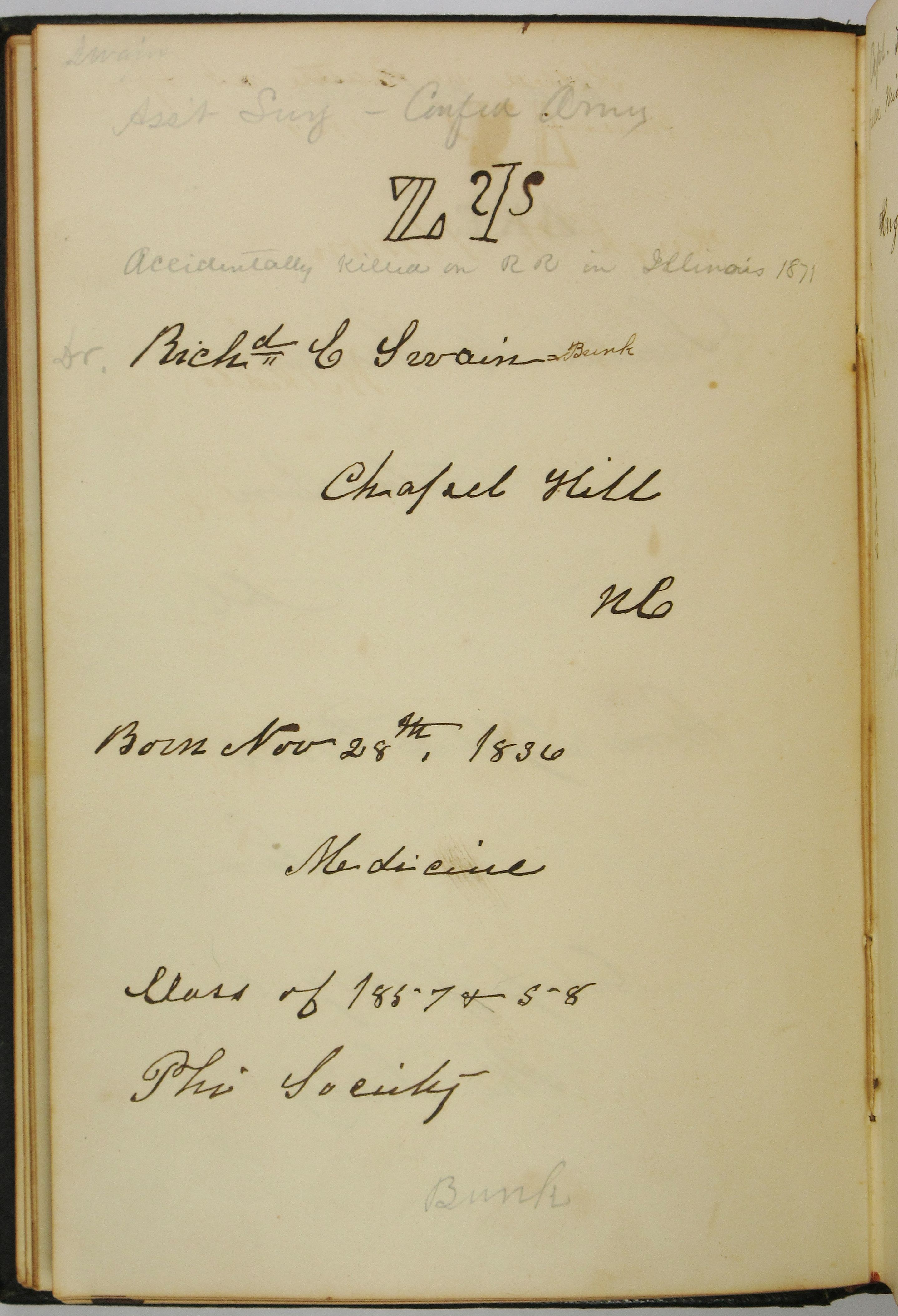 AUTOGRAPH ALBUM OF UNIVERSITY OF NORTH CAROLINA STUDENTS, Compiled ...