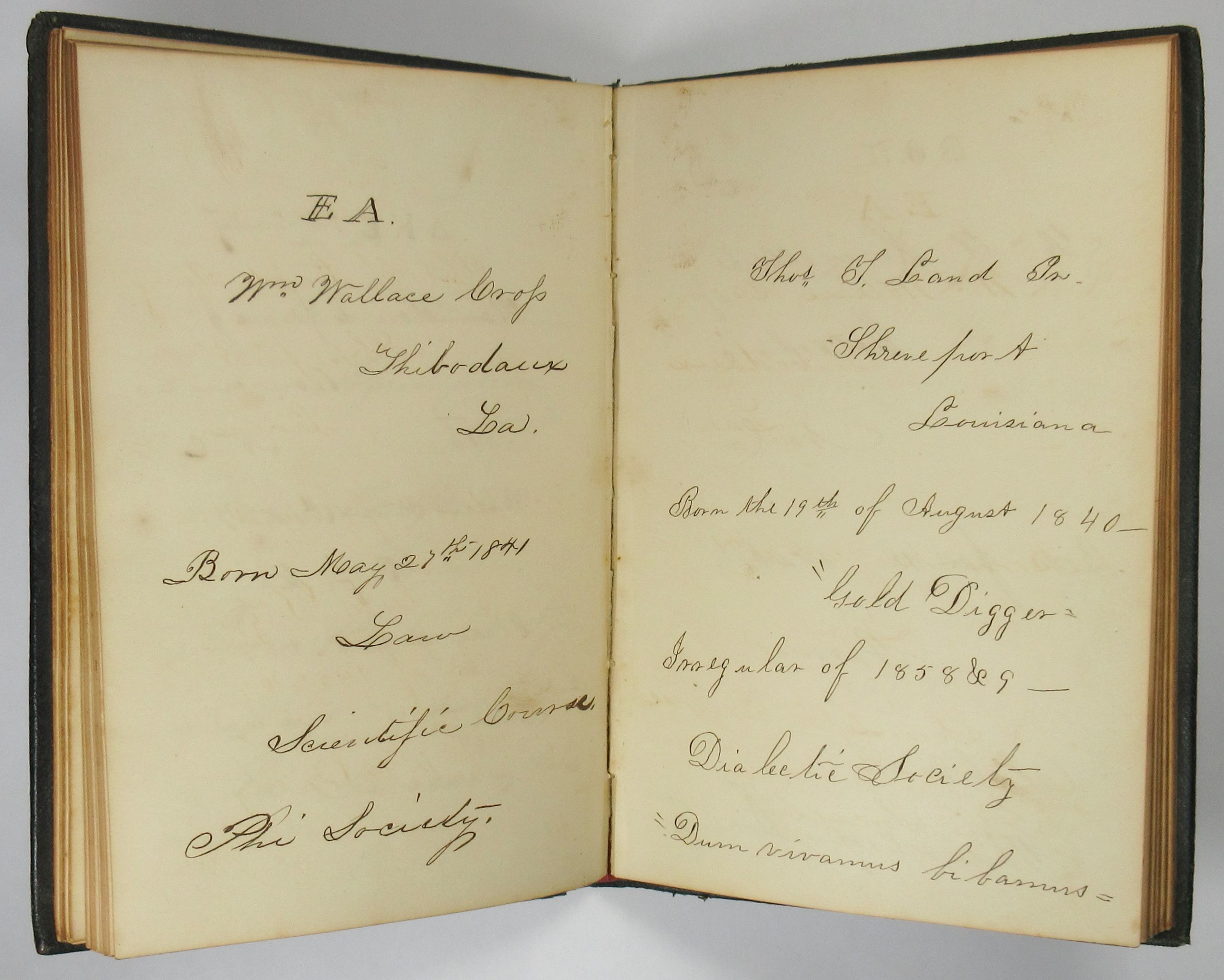 AUTOGRAPH ALBUM OF UNIVERSITY OF NORTH CAROLINA STUDENTS, Compiled ...