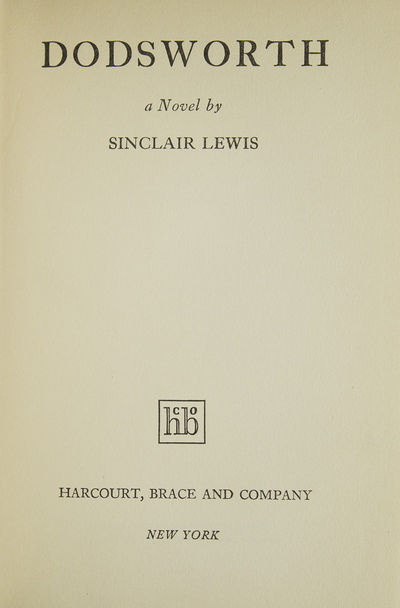 Dodsworth by Sinclair Lewis - Signed - 1932 - from James Cummins ...