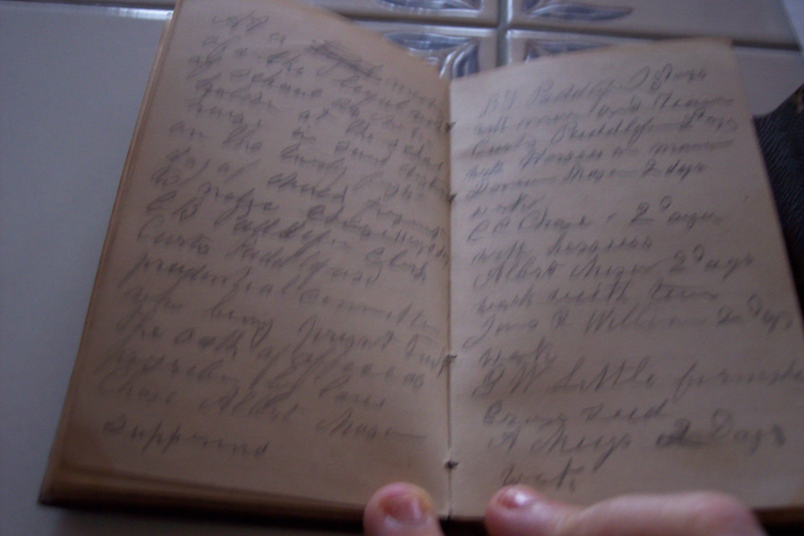 1858 Handwritten Ledger Diary Manuscript with names and sales of poll ...