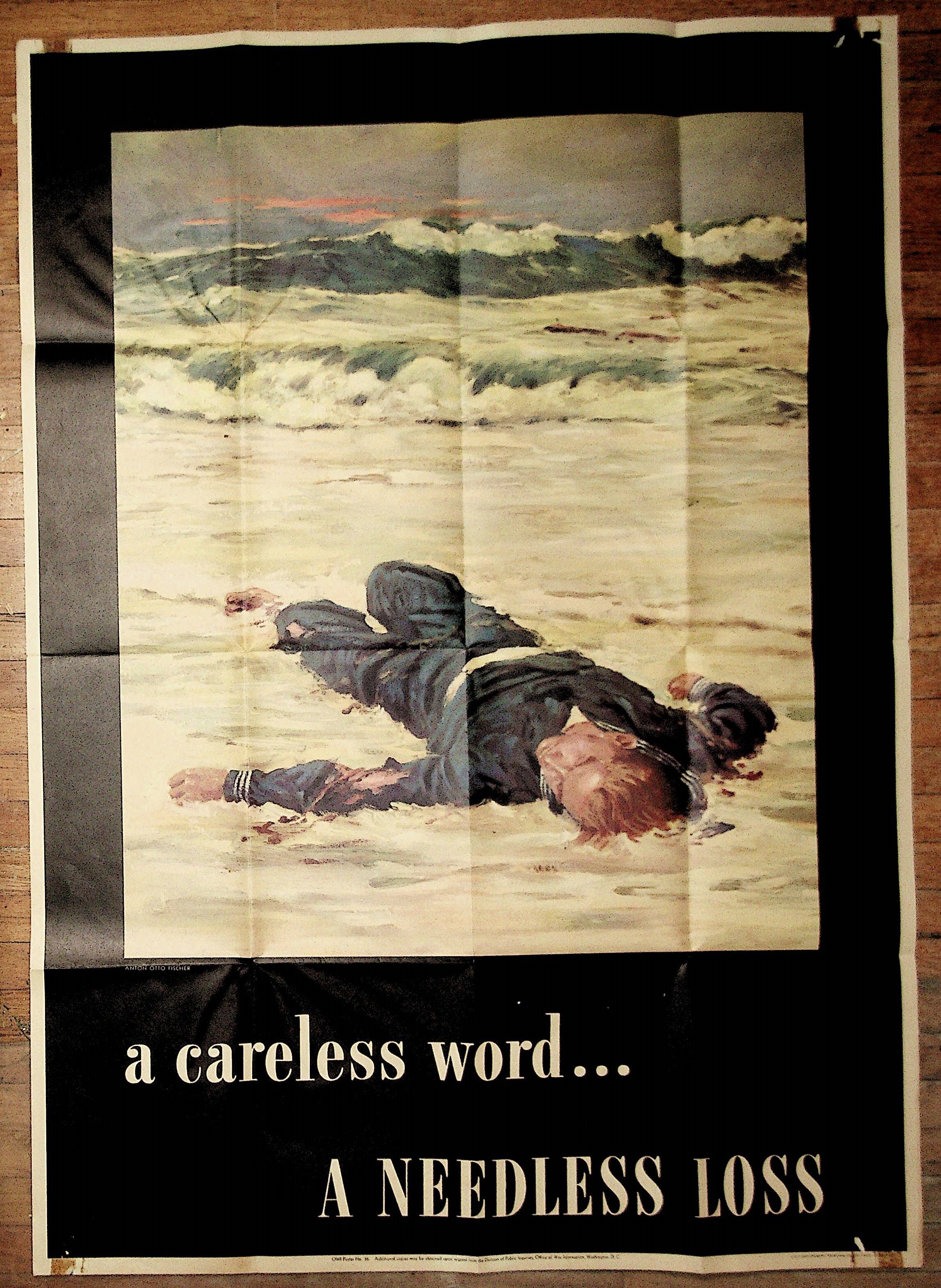 First Edition WWII Poster: A Careless Word a Needless Loss by Anton ...