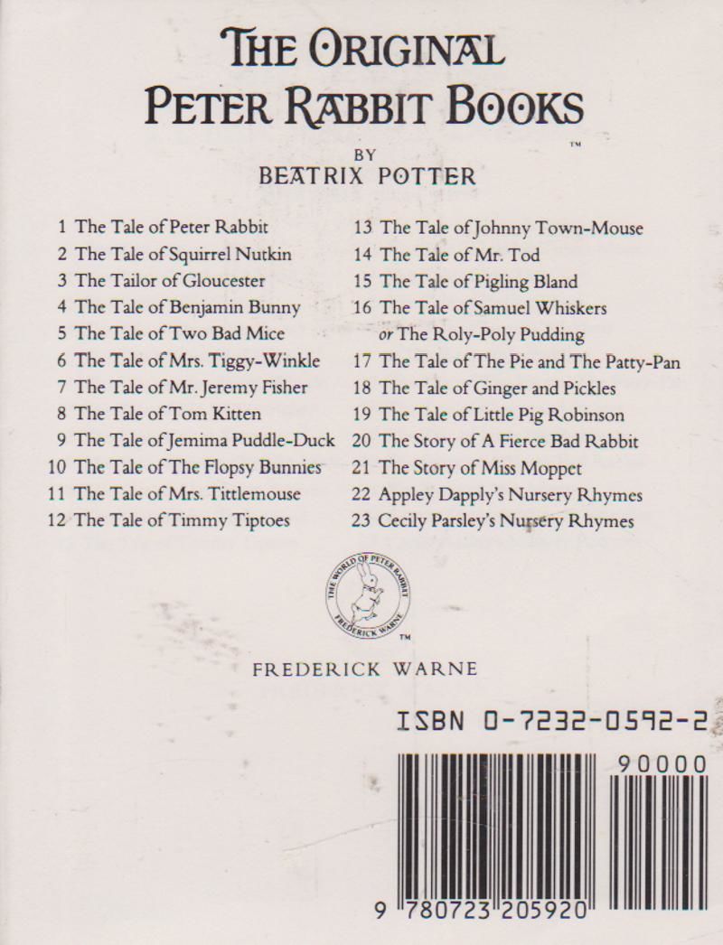 BIBLIO | THE TALE OF PETER RABBIT (#1) by BEATRIX POTTER | Hardcover ...