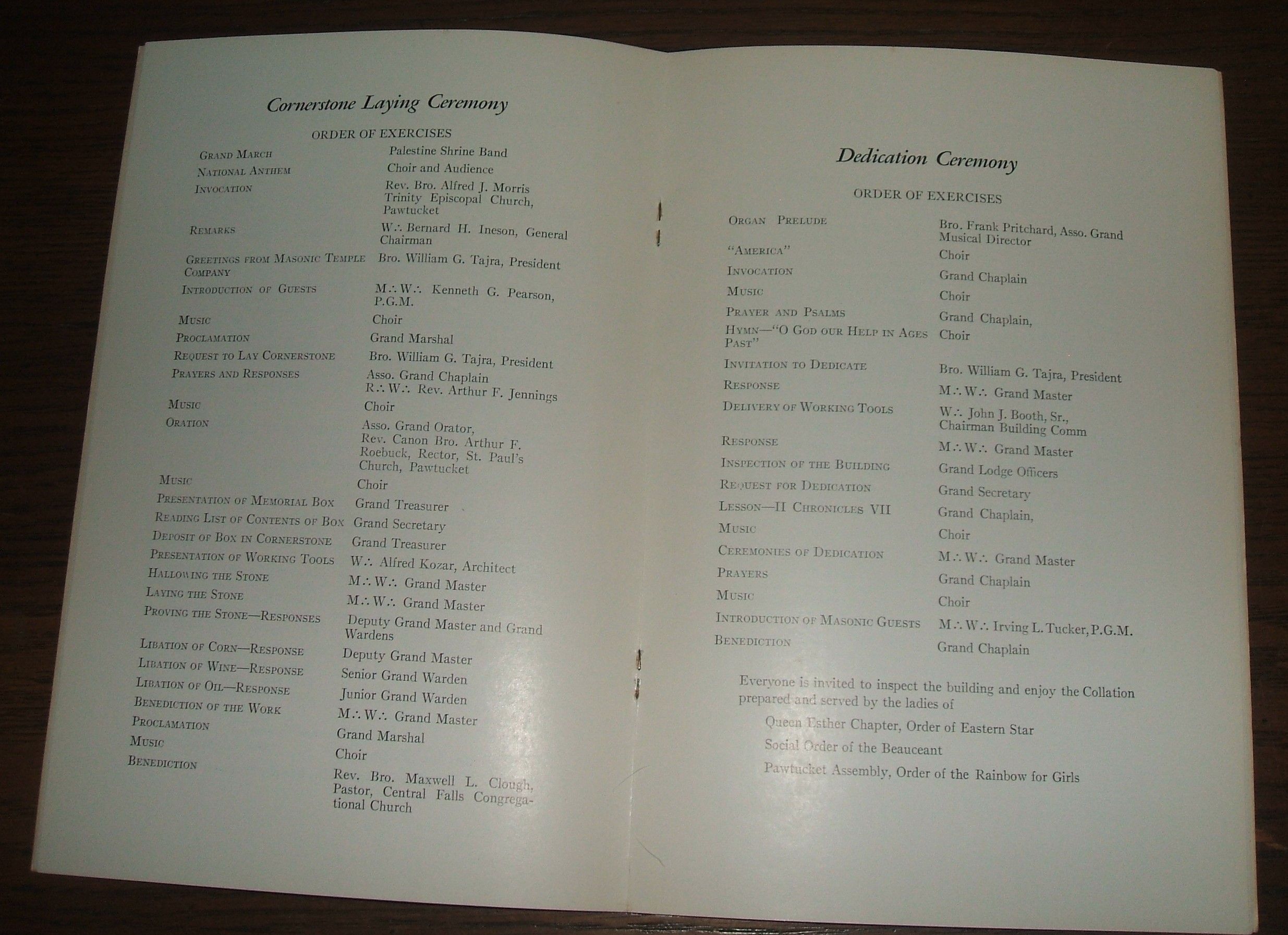 Laying of Cornerstone and Dedication of Pawtucket Masonic Temple by ...