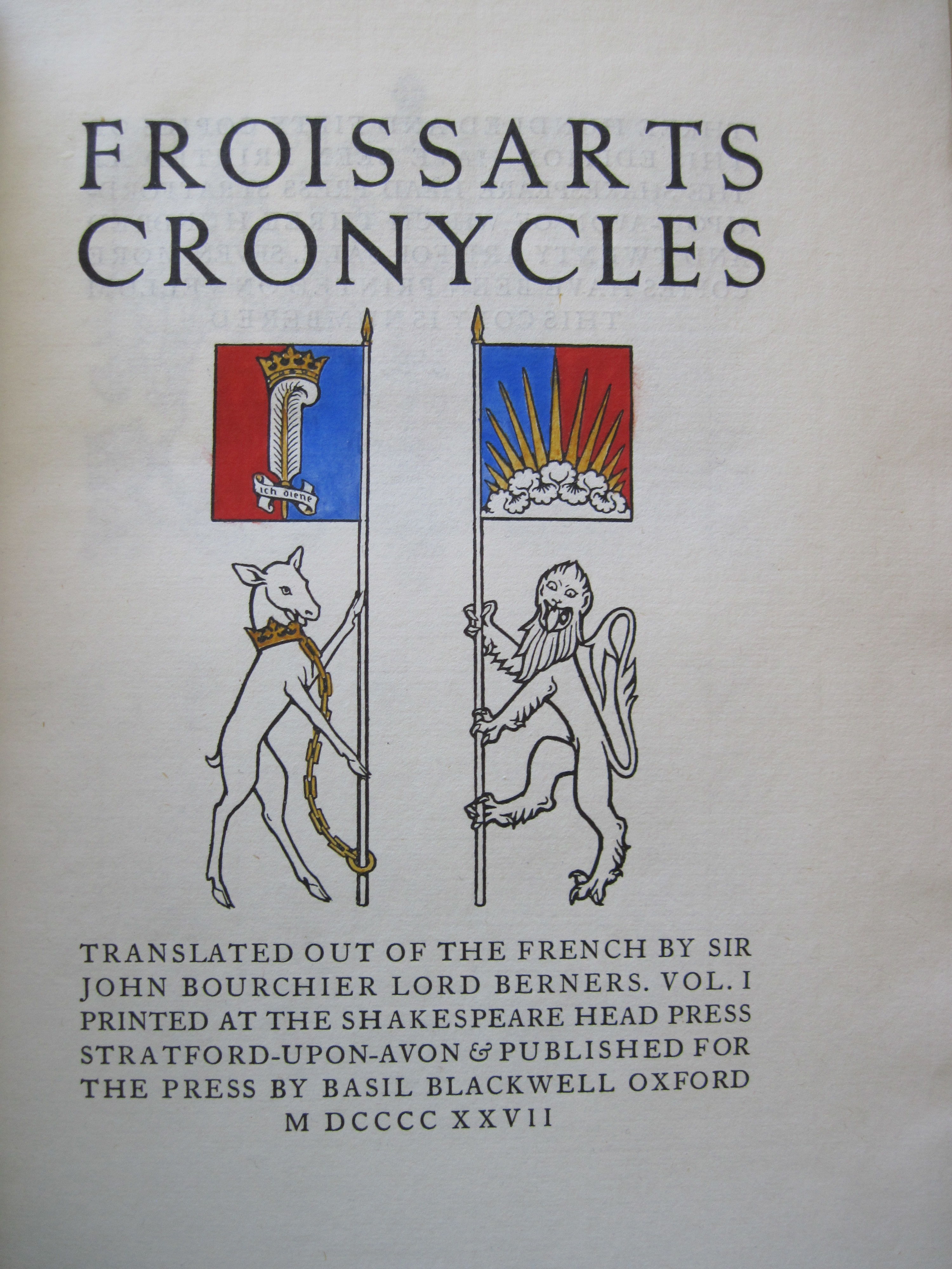 FROISSART'S CRONYCLES. Eight volumes by FROISSART, Jean | | | | BIBLIO