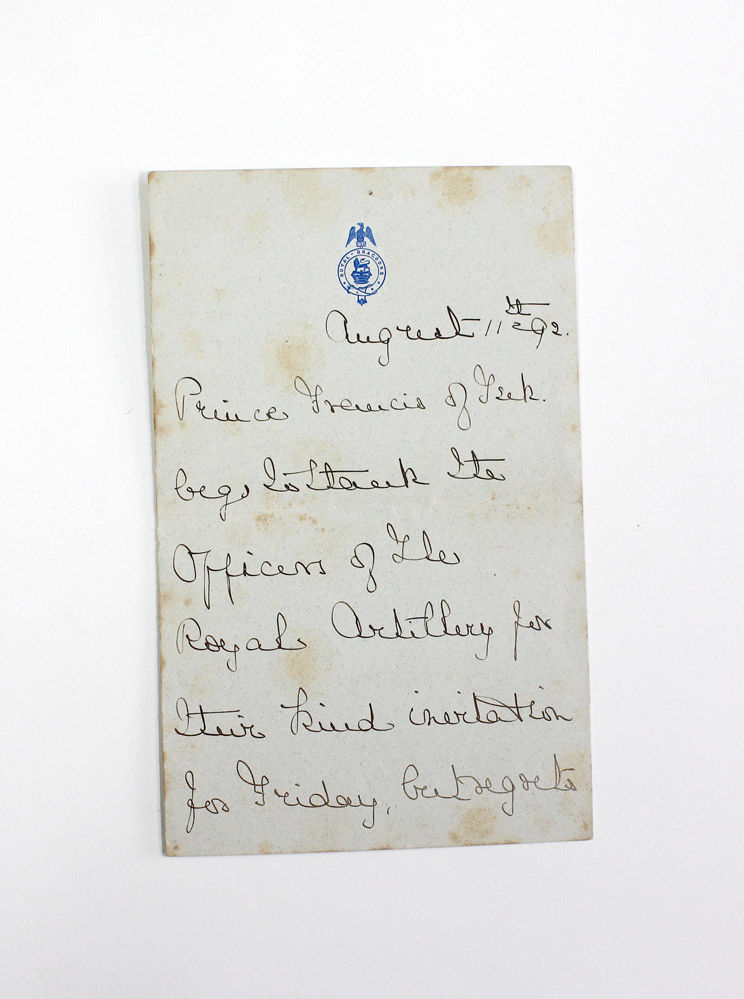 An Original Royal Dragoons Headed Letter Written by Prince Francis of ...