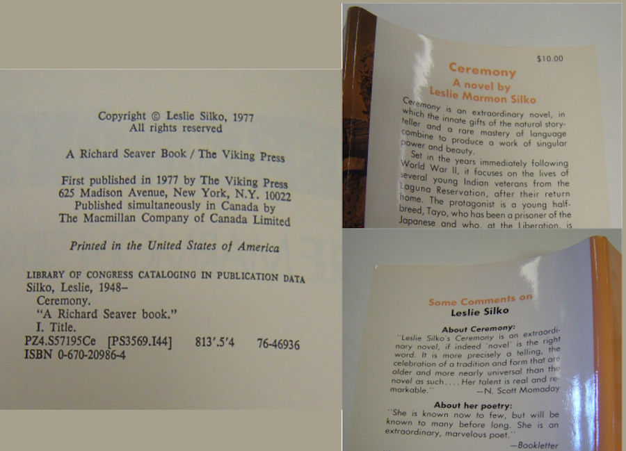 Ceremony by Silko, Leslie Marmon | Hardcover | 1977 | Viking Press ...