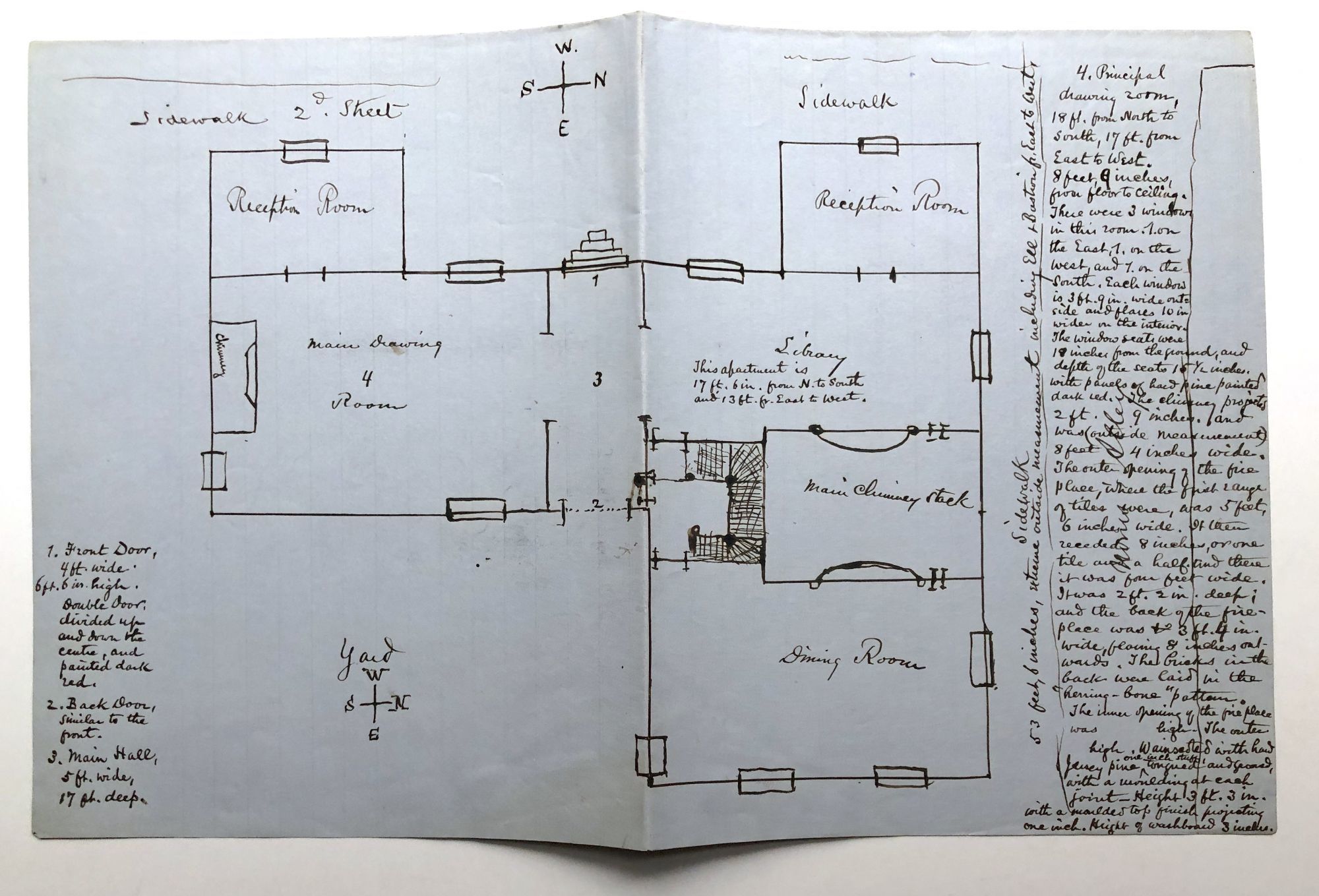 BIBLIO | Ca. 1890s detailed drawing of the layout of the first floor of ...