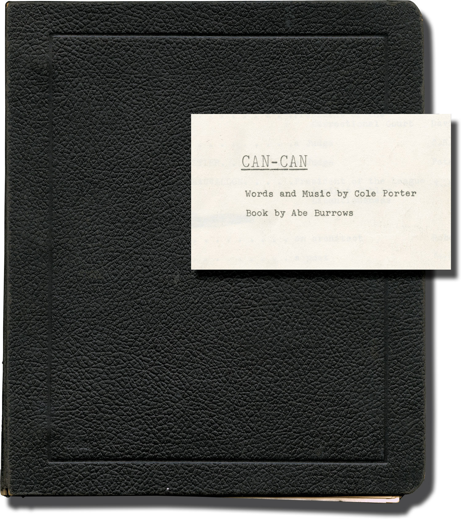 Can-Can (Original script for the 1953 Broadway musical) by Abe Burrows ...