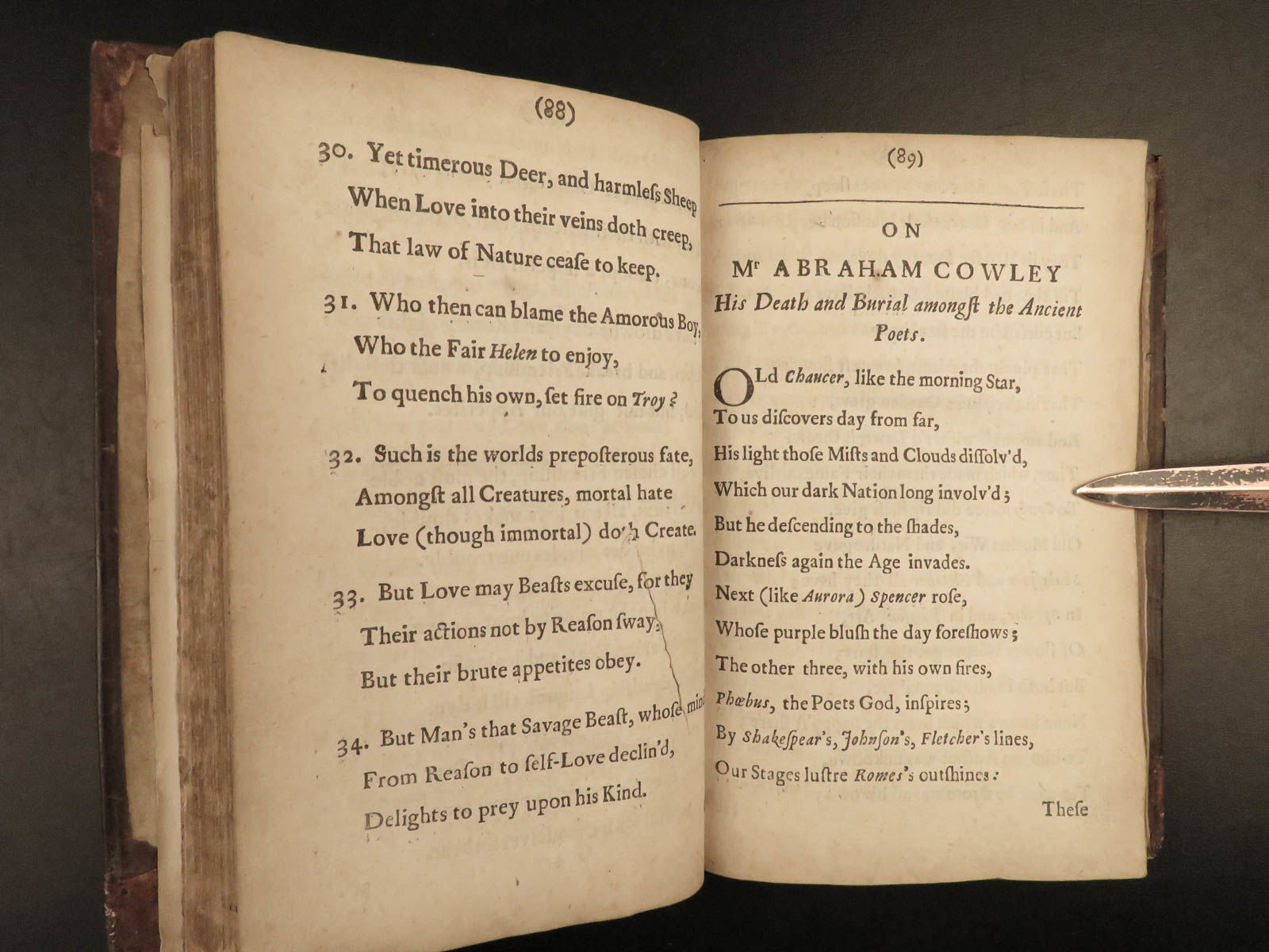 BIBLIO | Poems and translation with the Sophy by DENHAM, John | Leather ...