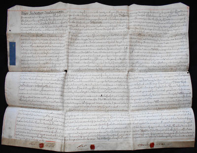 1 handwritten parchment deed for land in the Parish of Cheltenham ...