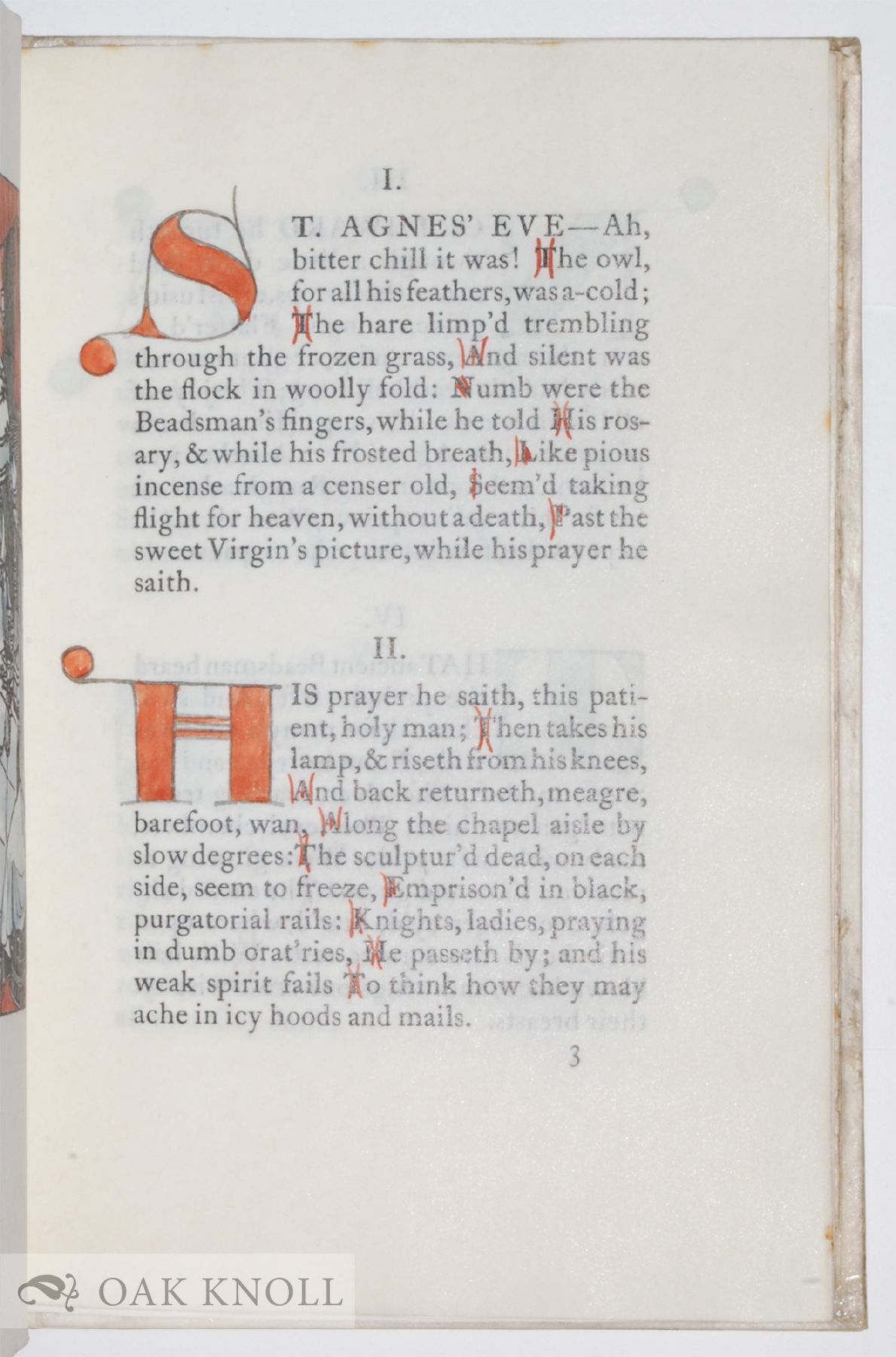 EVE OF ST. AGNES.|THE by Keats, John | original full vellum over boards ...