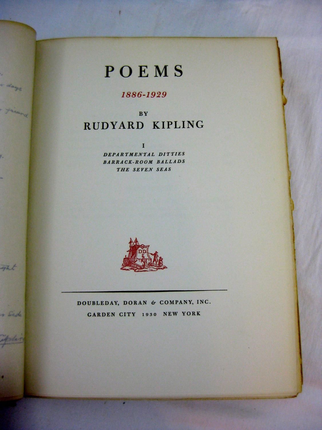 POEMS 1886-1929 (Complete in 3 volumes). (SIGNED) by Kipling, Rudyard ...