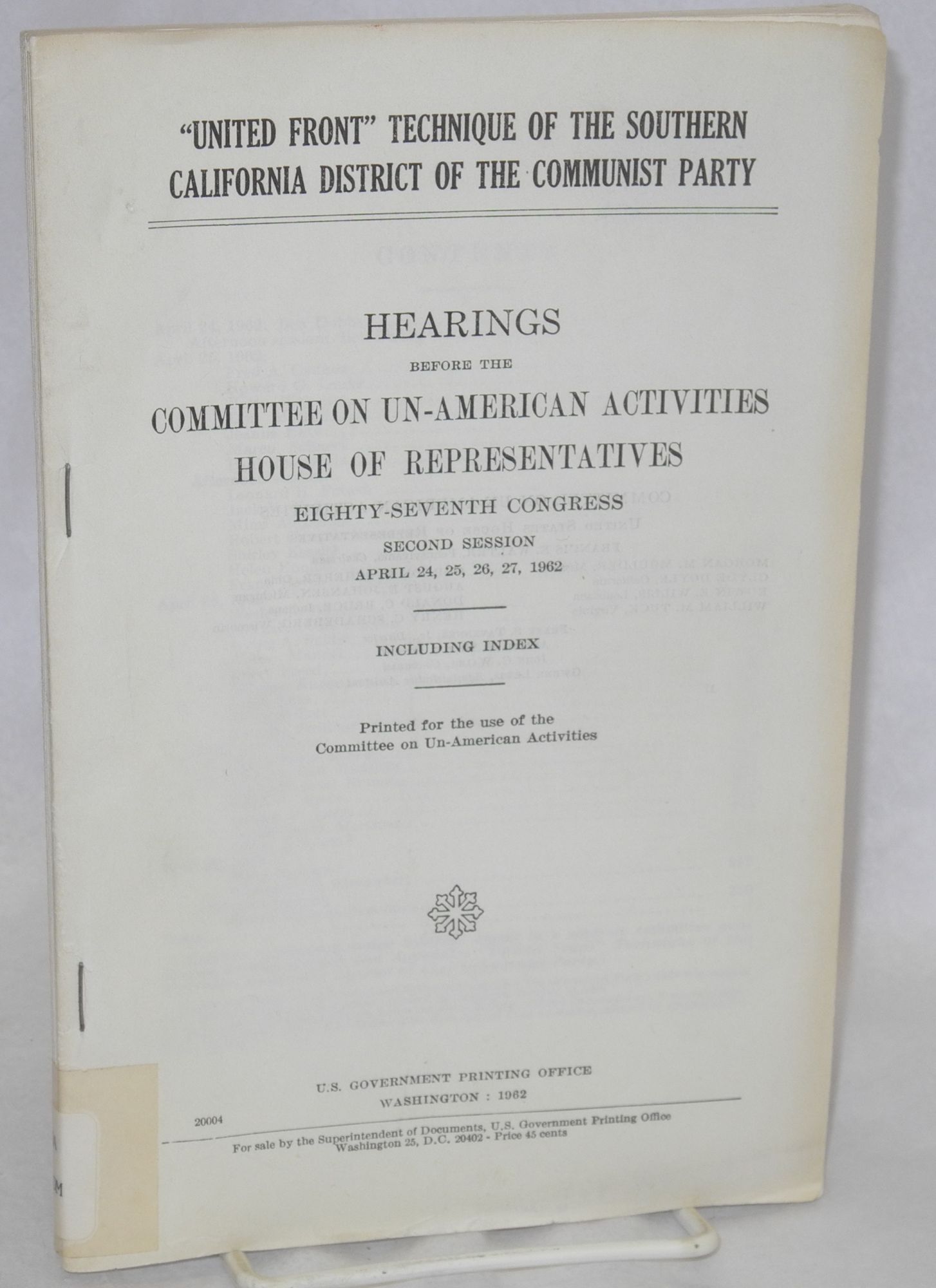 United front" technique of the Southern California District of the ...