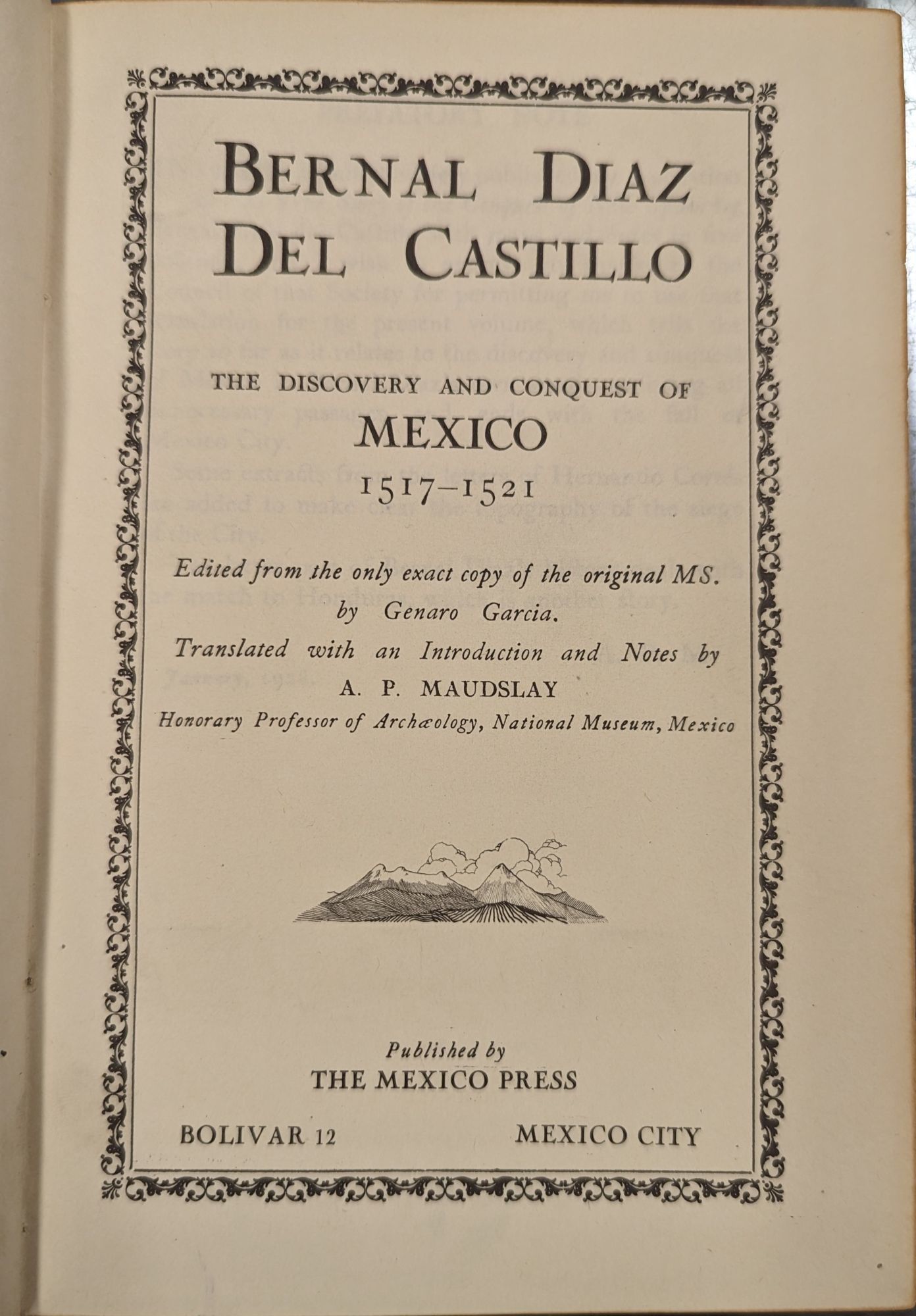 BIBLIO | Bernal Diaz del Castillo: The Discovery and Conquest of Mexico ...