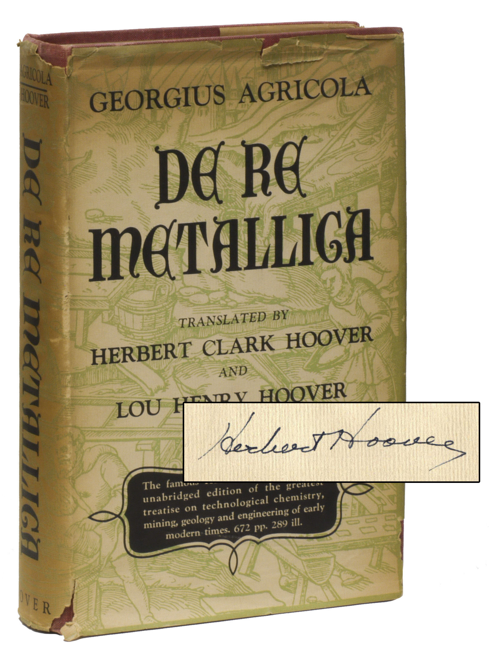 DE RE METALLICA by AGRICOLA, Georgius; Hoover, Herbert Clark ...