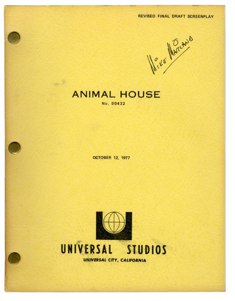 Animal House (Original Screenplay, signed by director John Landis) by ...