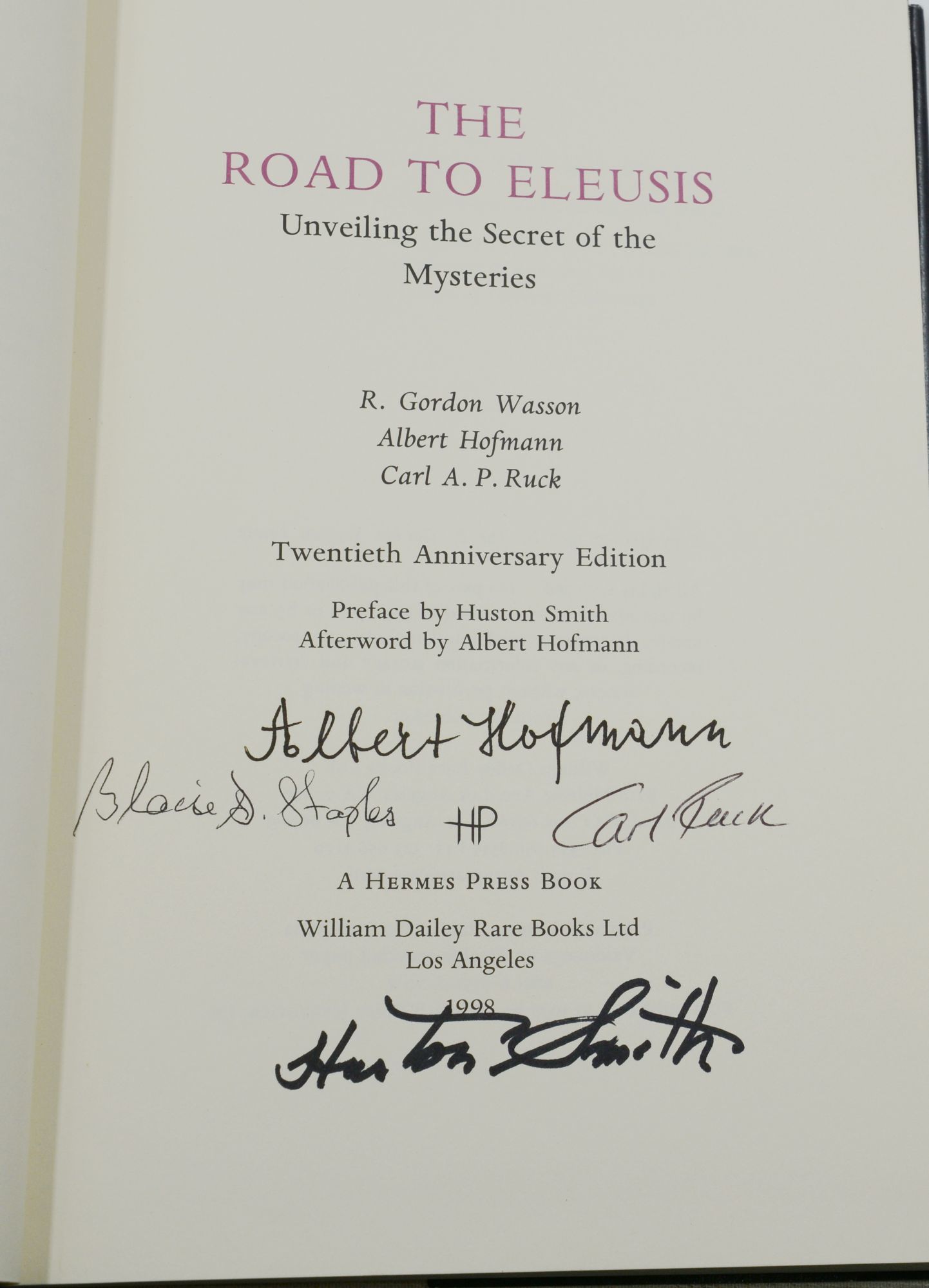 The Road to Eleusis: Unveiling the Secret of the Mysteries by Wasson, R ...