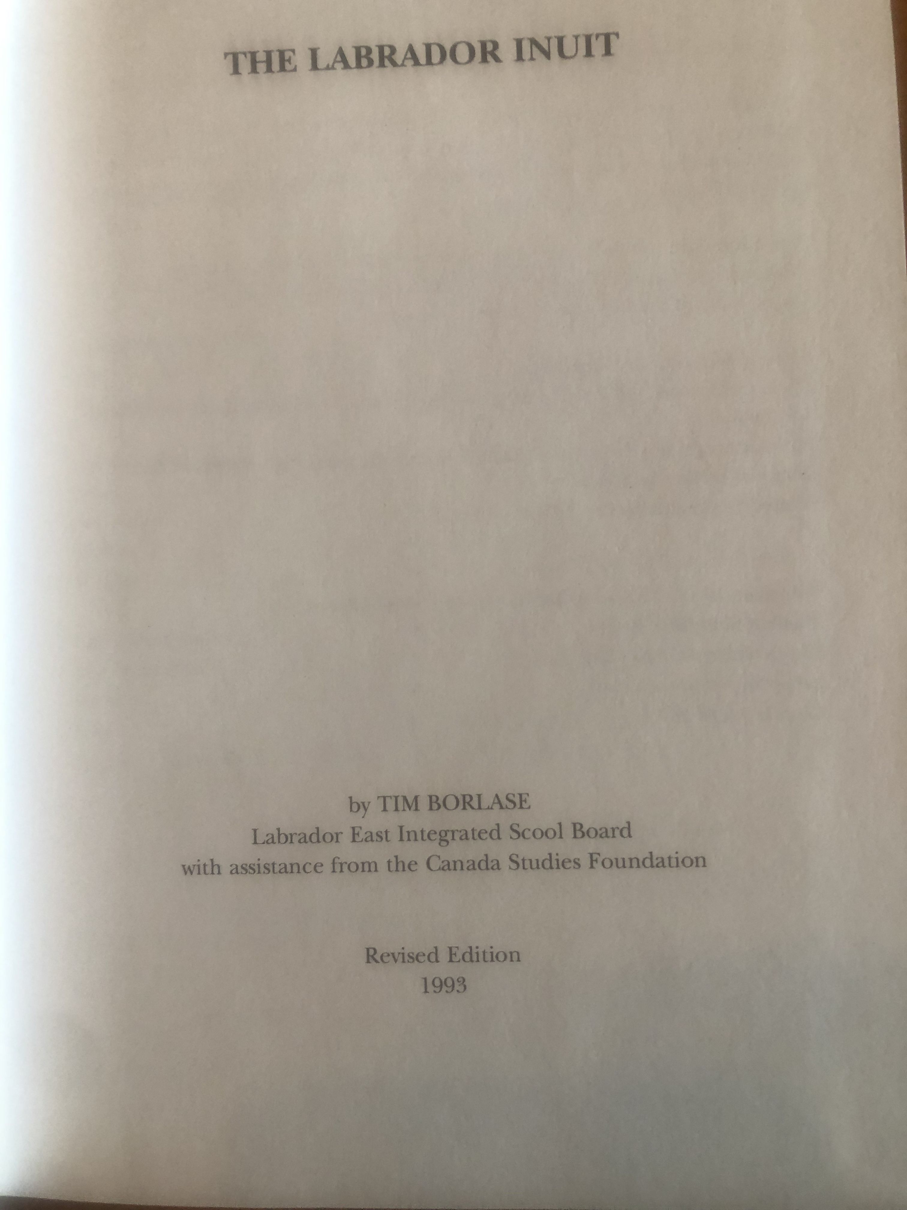 The Labrador Inuit by Tim Borlase | Hardcover | 1993 | Labrador East ...