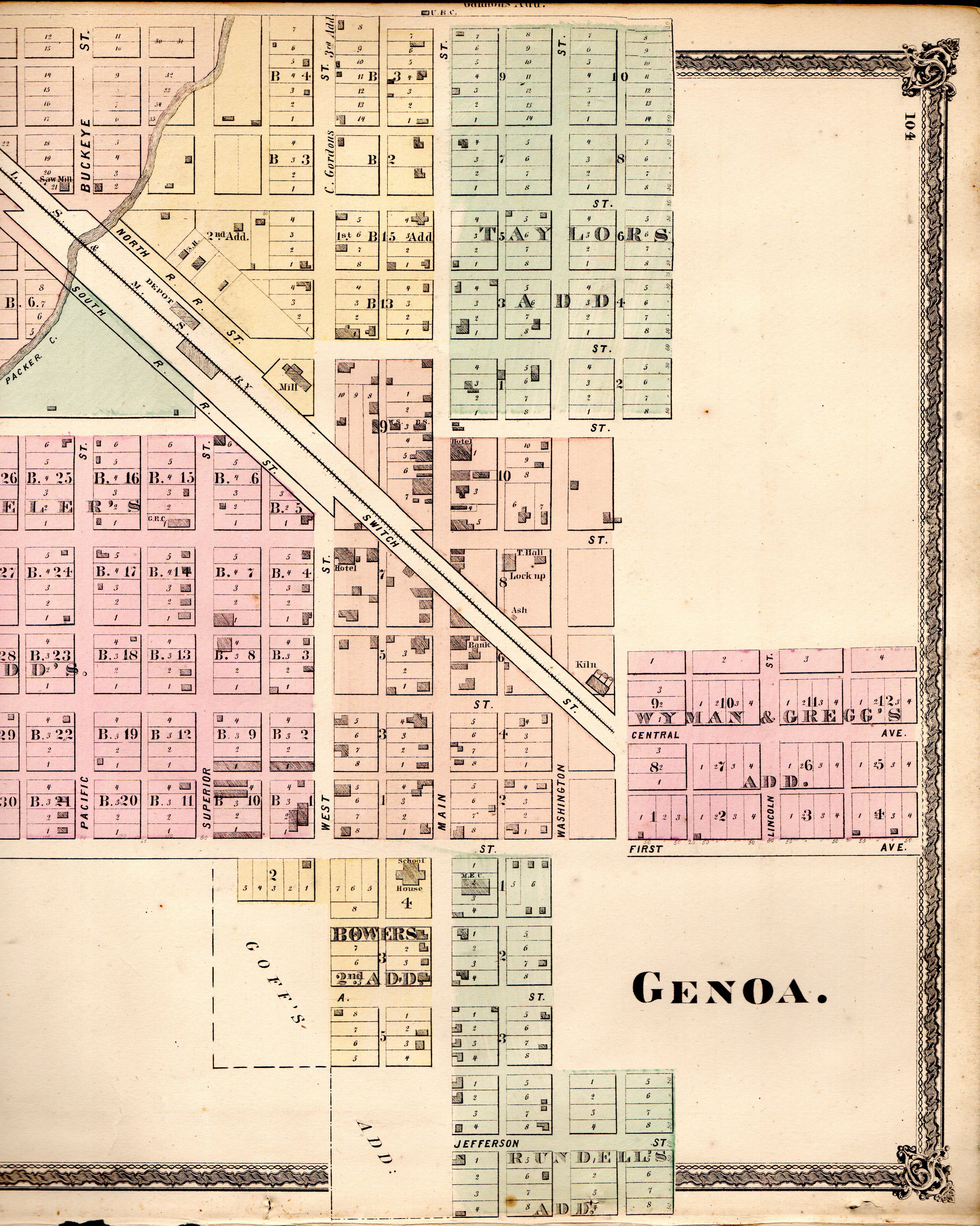 BIBLIO | MAP: "Genoa, Ohio (Lake Erie, Ohio)"...from Illustrated ...