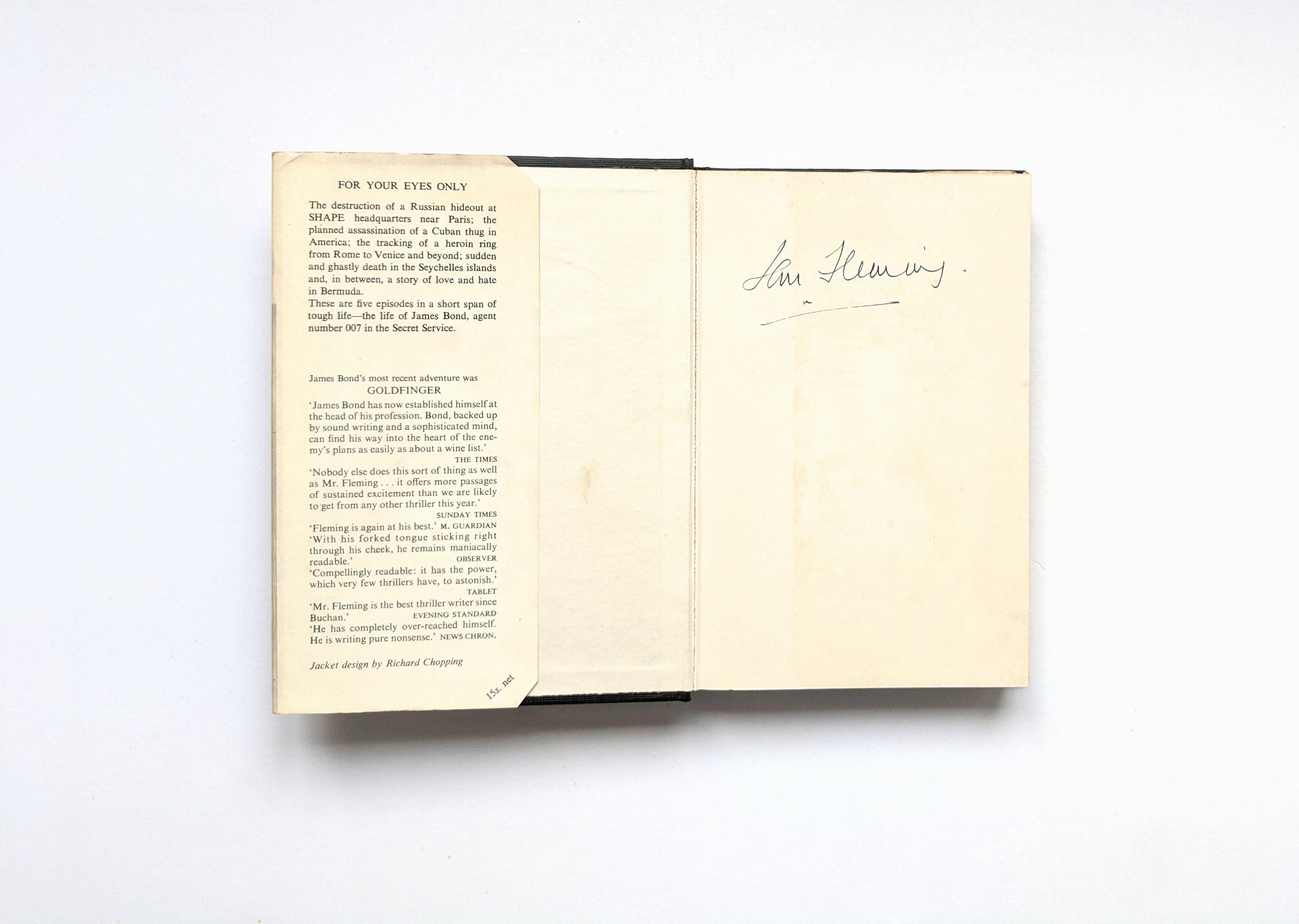 For Your Eyes Only Signed Ian Fleming by Ian Fleming - Signed First ...