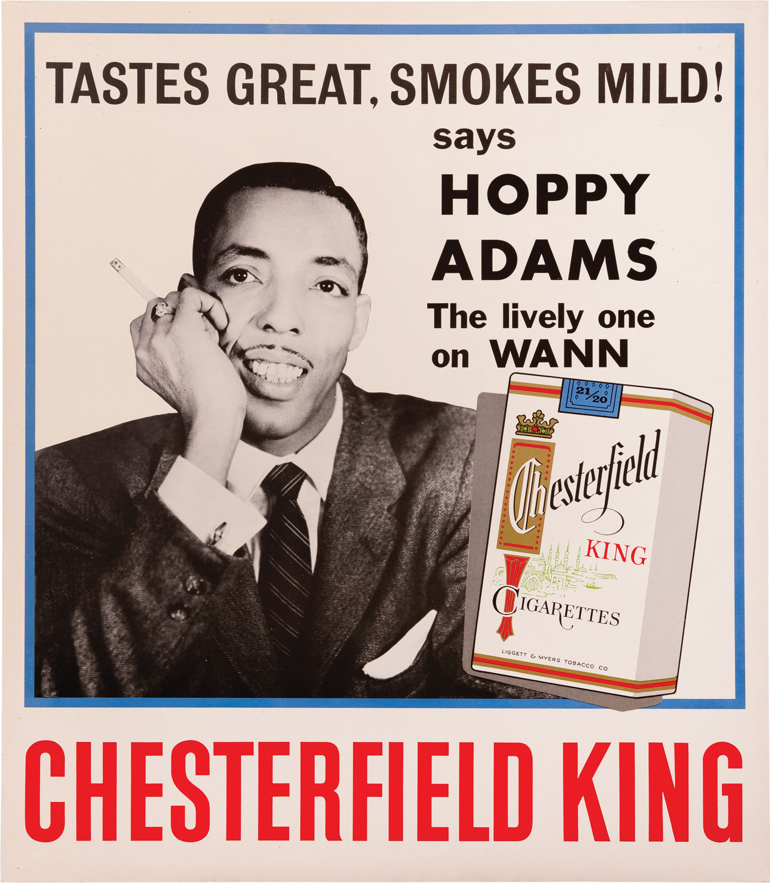 Original Chesterfield King Cigarettes poster advertisement featuring ...