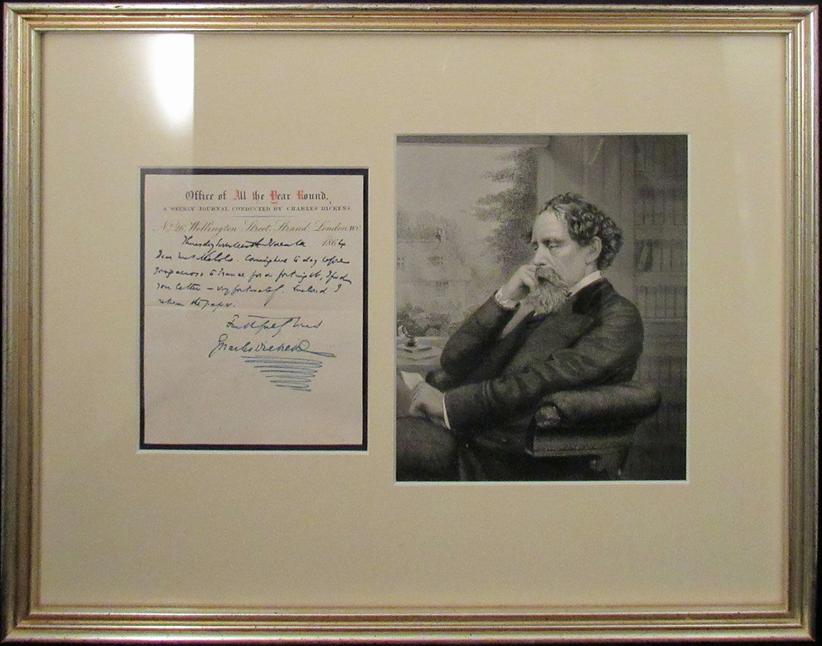 BIBLIO | AUTOGRAPH MANUSCRIPT NOTE, in the Hand of Charles Dickens ...