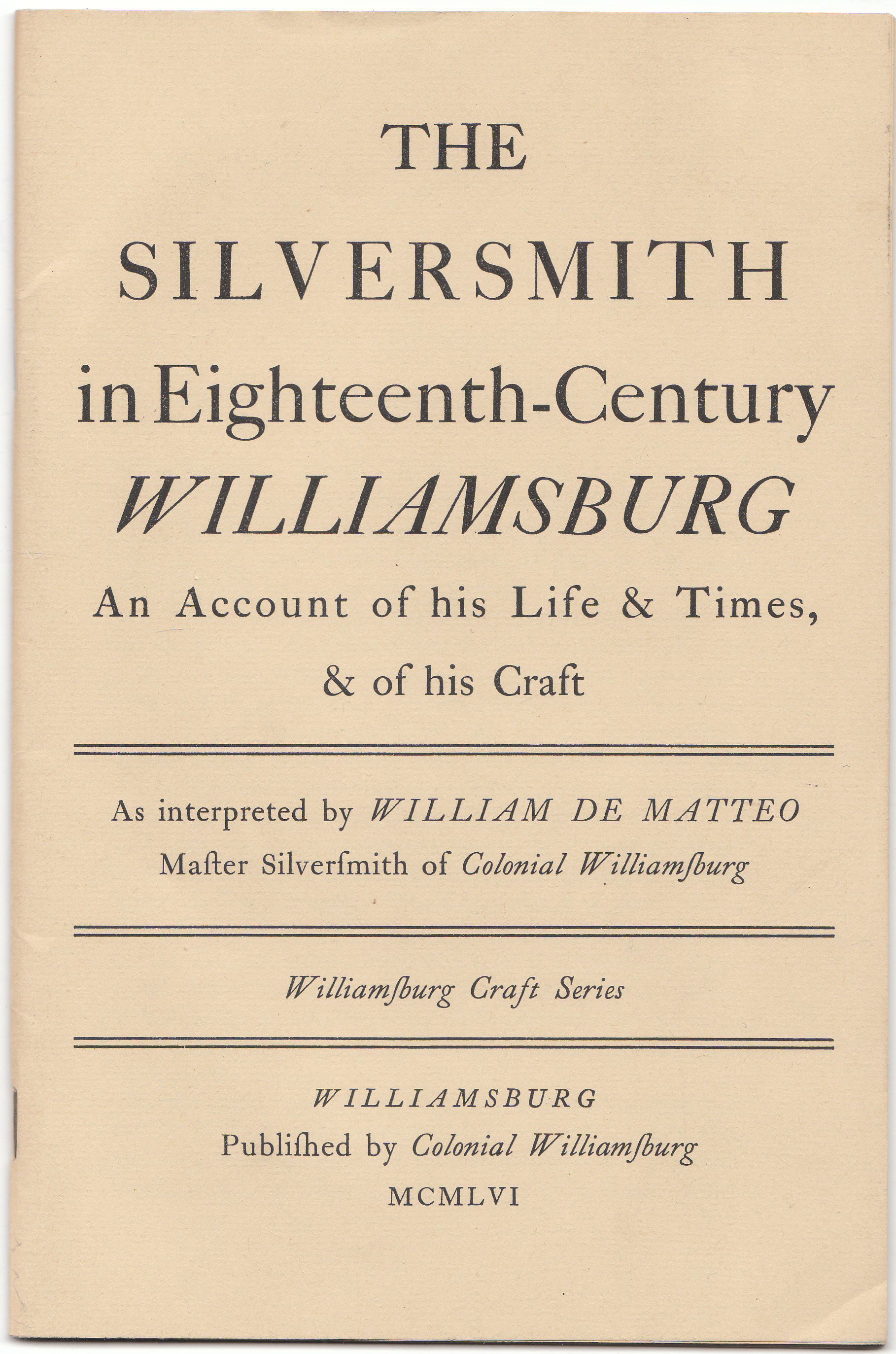 Colonial Silversmith Drawing