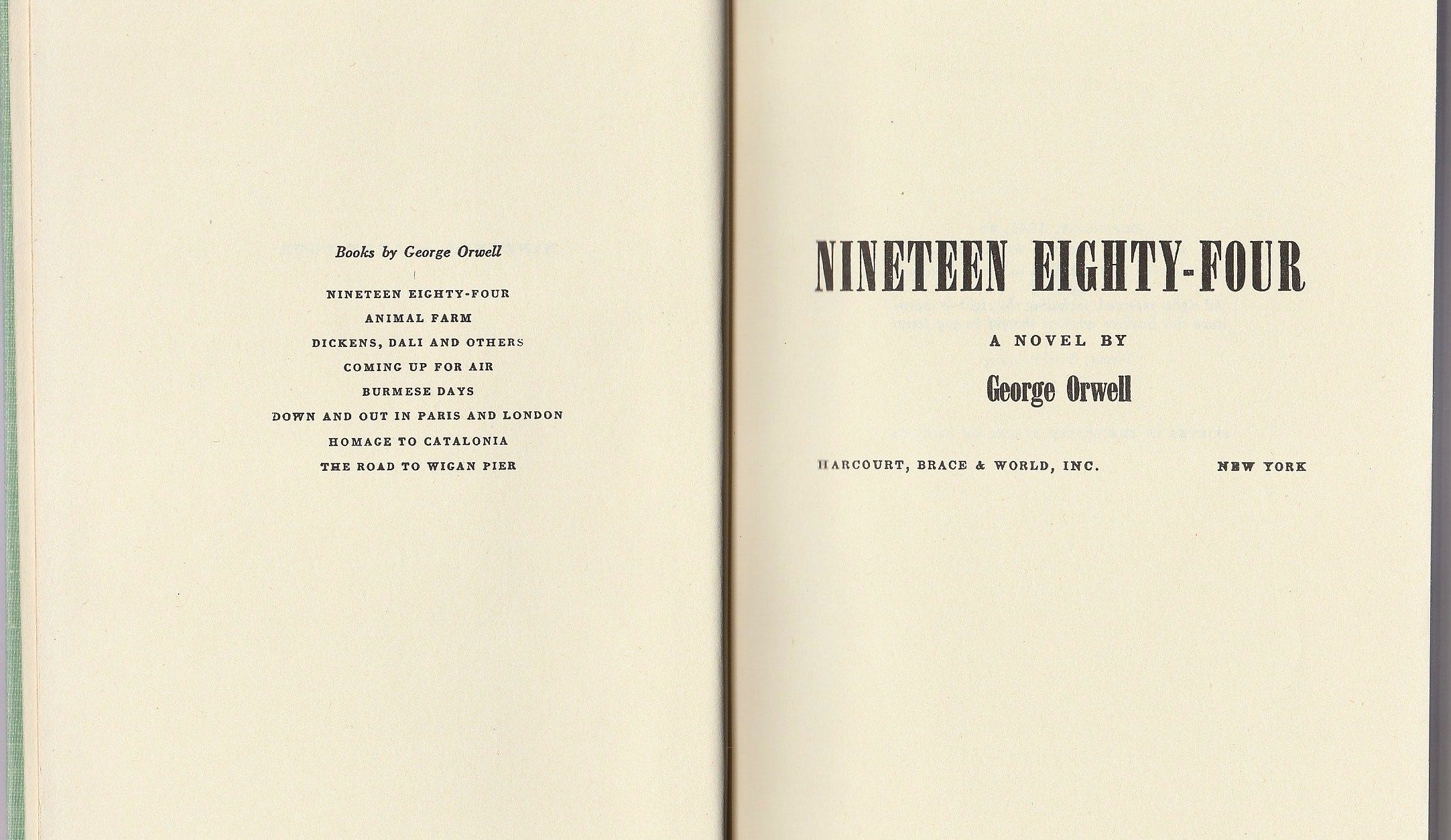 BIBLIO | Nineteen Eighty-Four: A 1984 Novel by Orwell, George ...