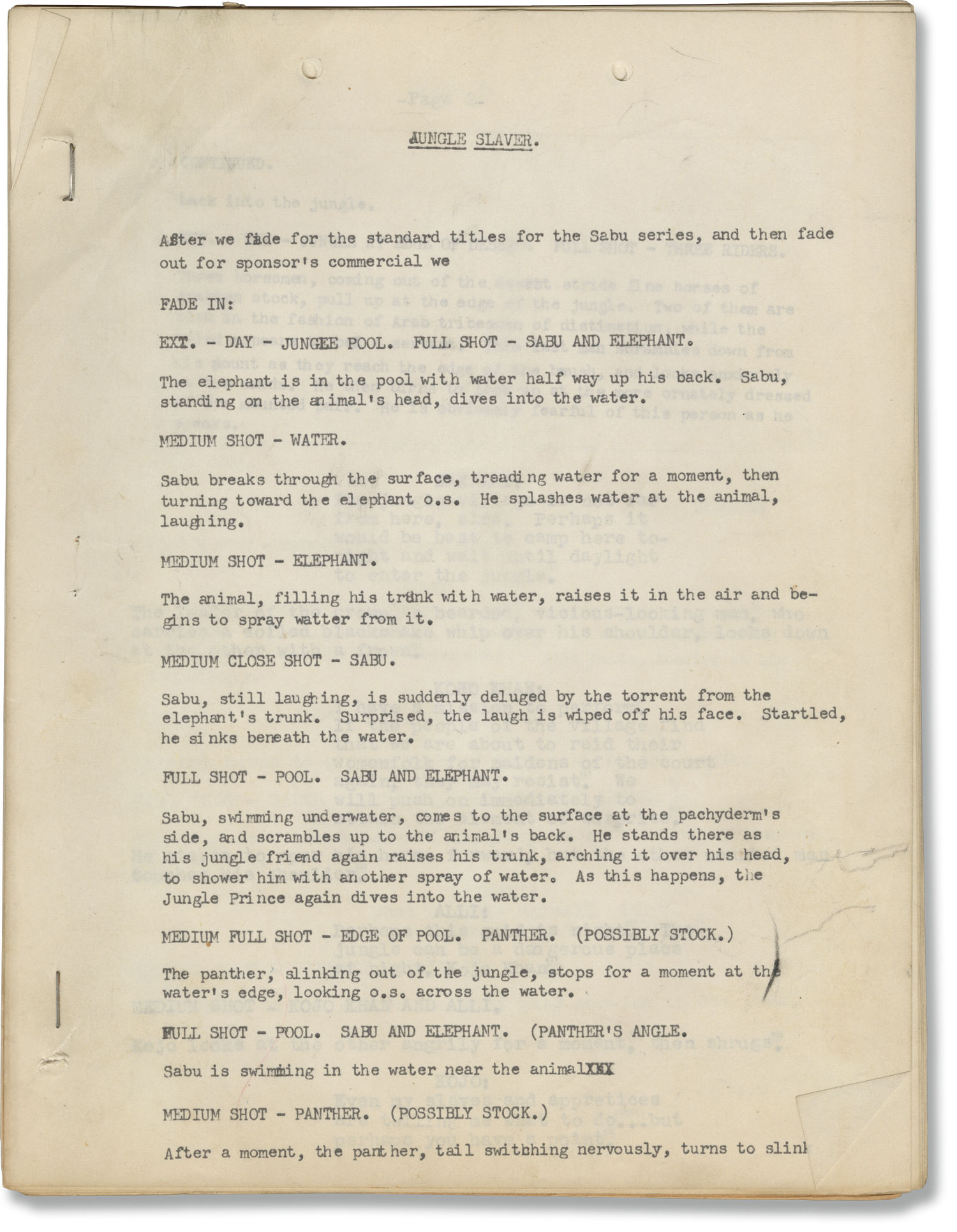 Jungle Slaver (Original screenplay for an unproduced film) by Sabu ...