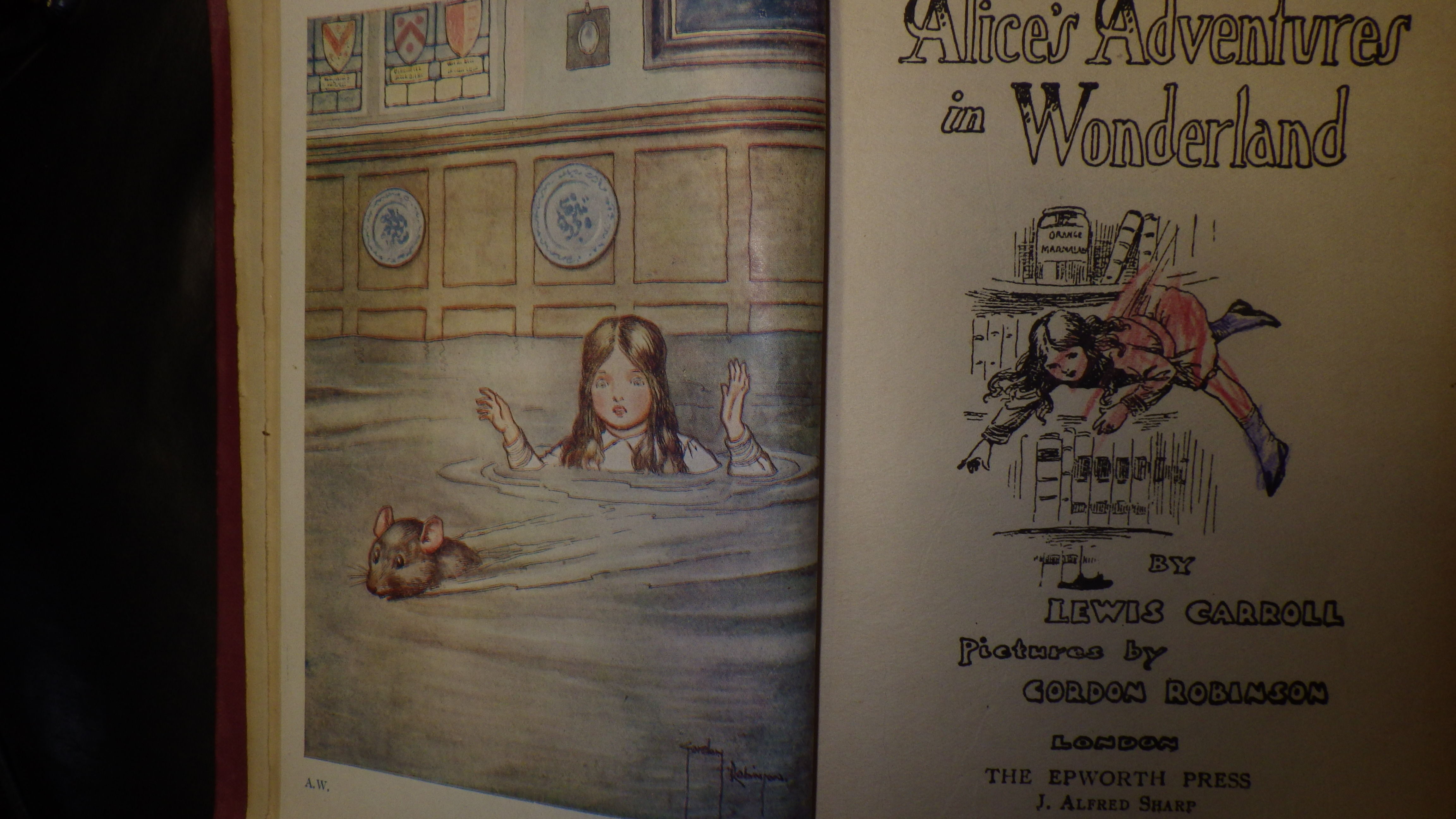 ALICE IN WONDERLAND, By Lewis Carroll, with Pictures By Gordon Robinson ...