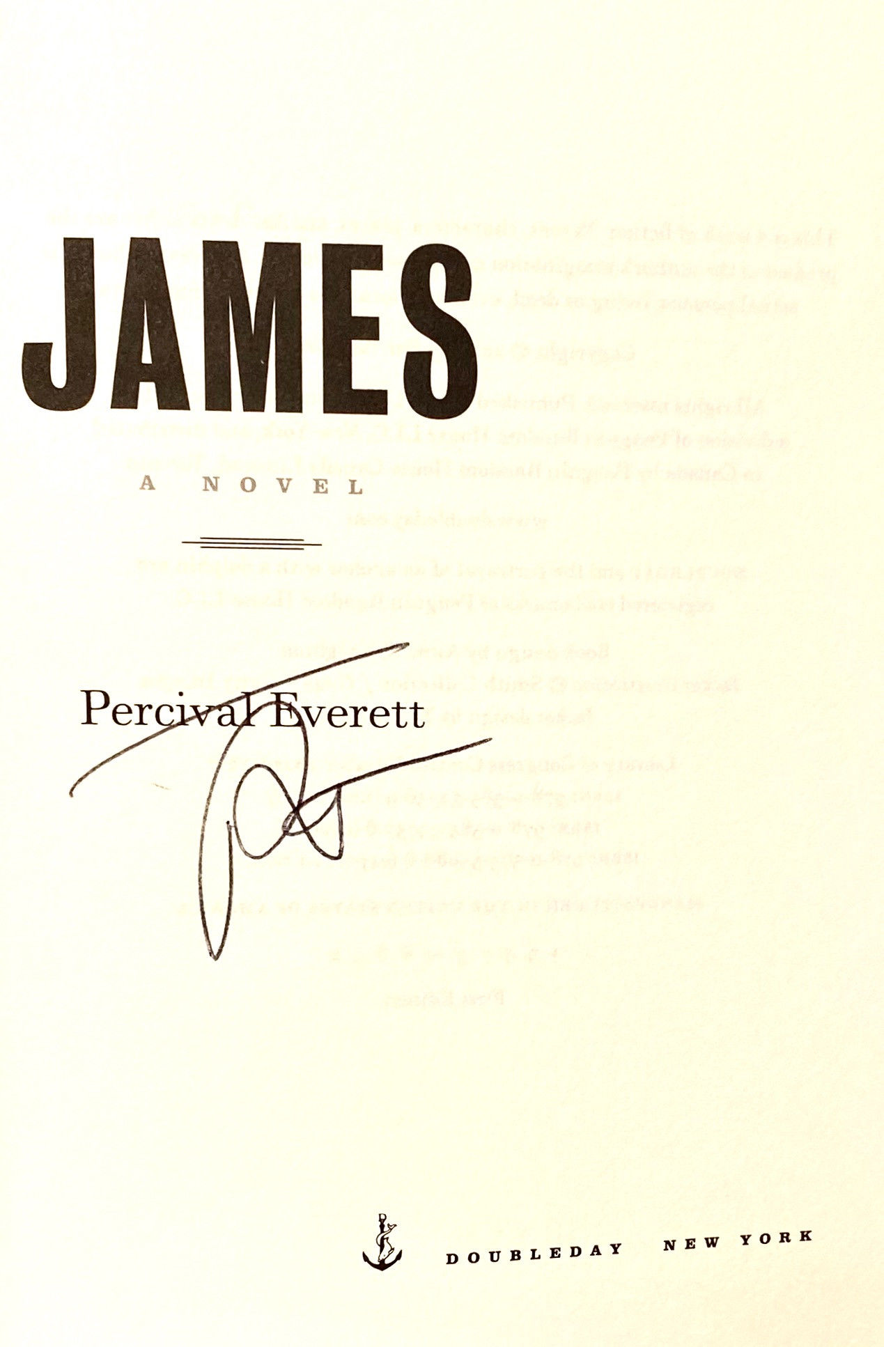 James (Signed on Title Page, First Printing) by Everett, Percival ...