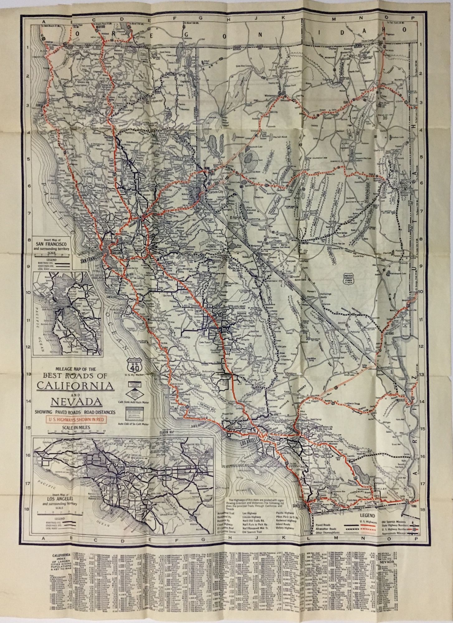 Road Map Of Nevada And California