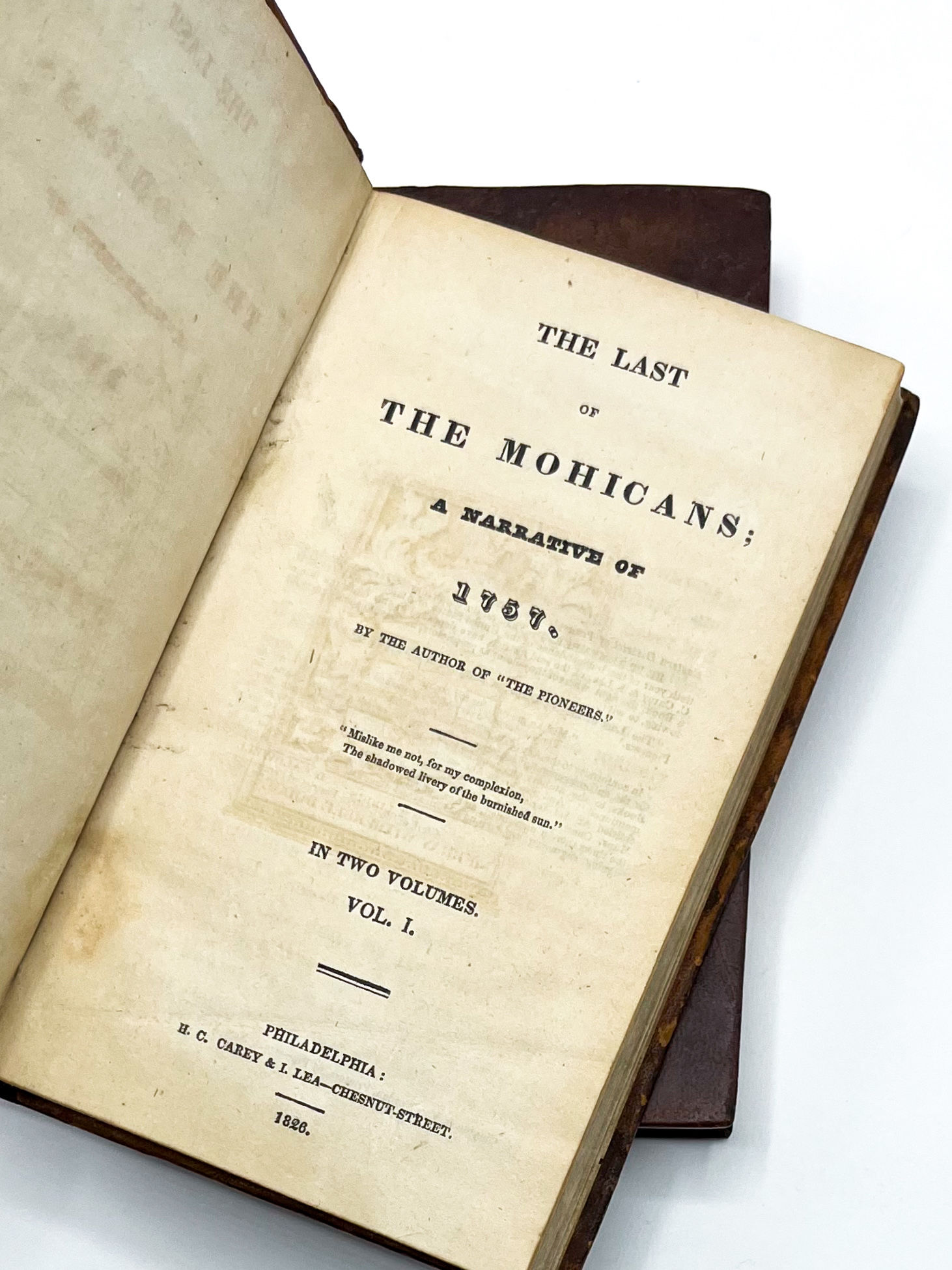 THE LAST OF THE MOHICANS by Cooper, James Fenimore | | 1826 | H.C ...