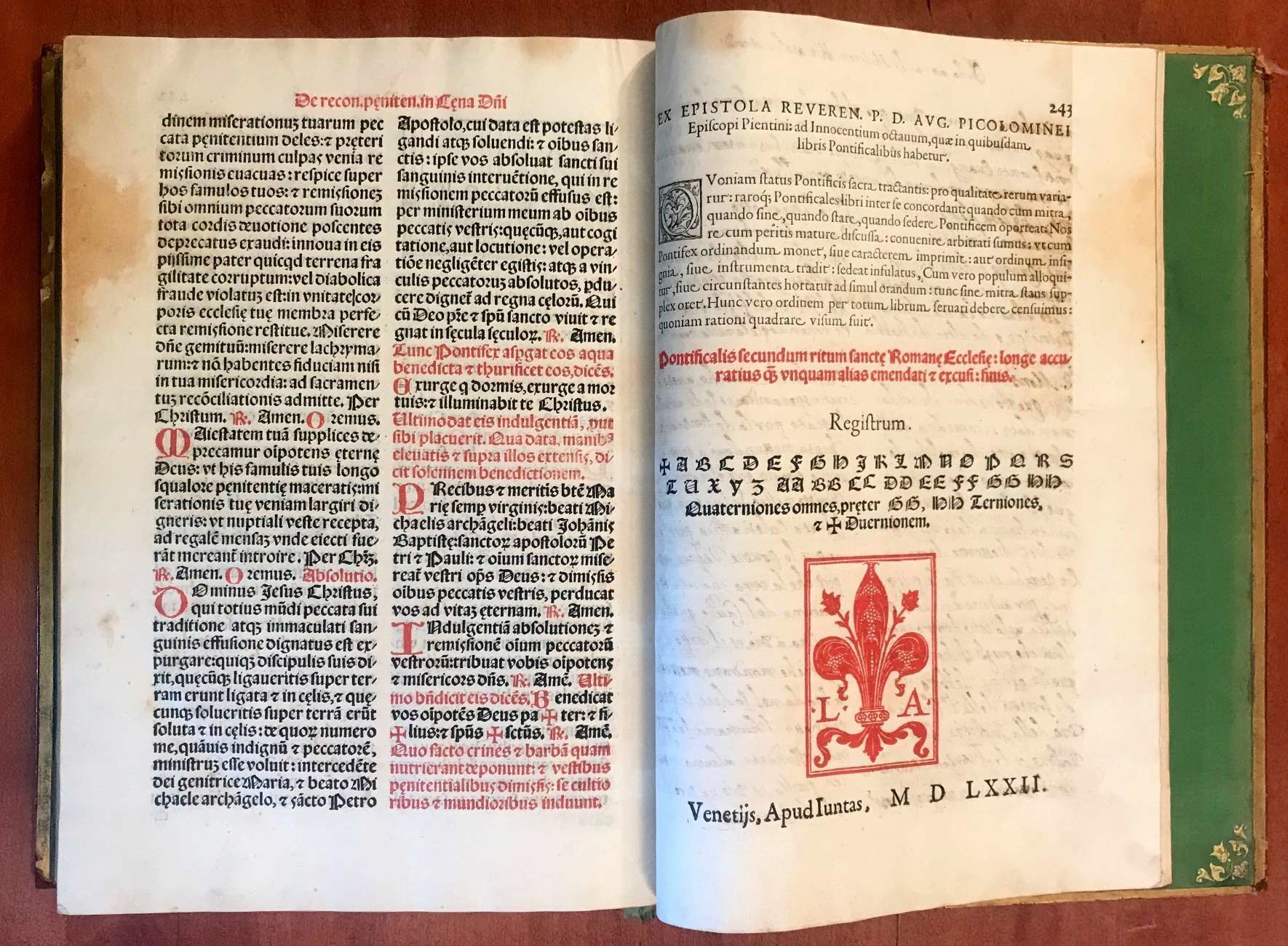 Roman Pontifical with Beautiful Two-Color Printing, Music and Lots of ...