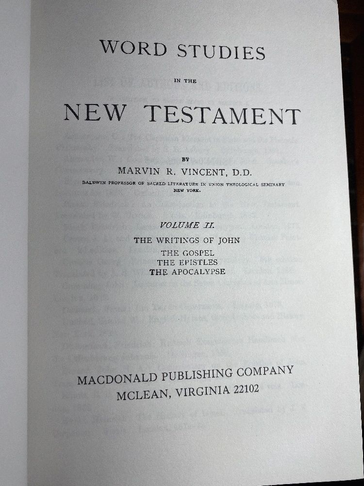 BIBLIO | Vincent's Word Studies in the New Testament (4 Volume Set) by ...