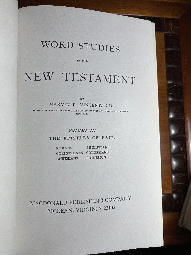 BIBLIO | Vincent's Word Studies in the New Testament (4 Volume Set) by ...