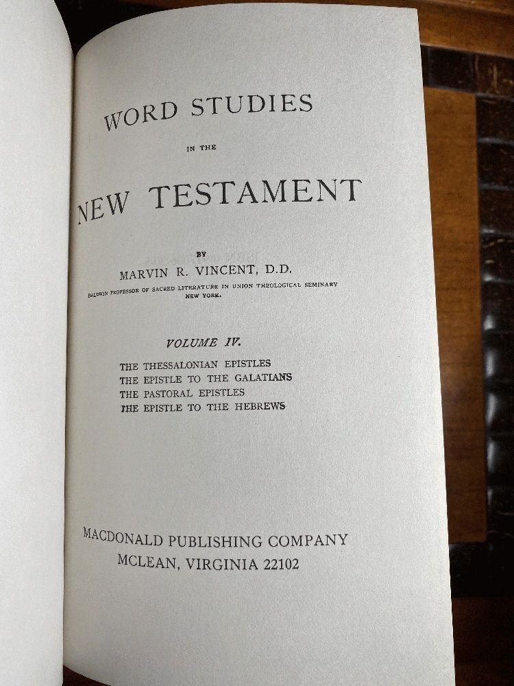 BIBLIO | Vincent's Word Studies in the New Testament (4 Volume Set) by ...