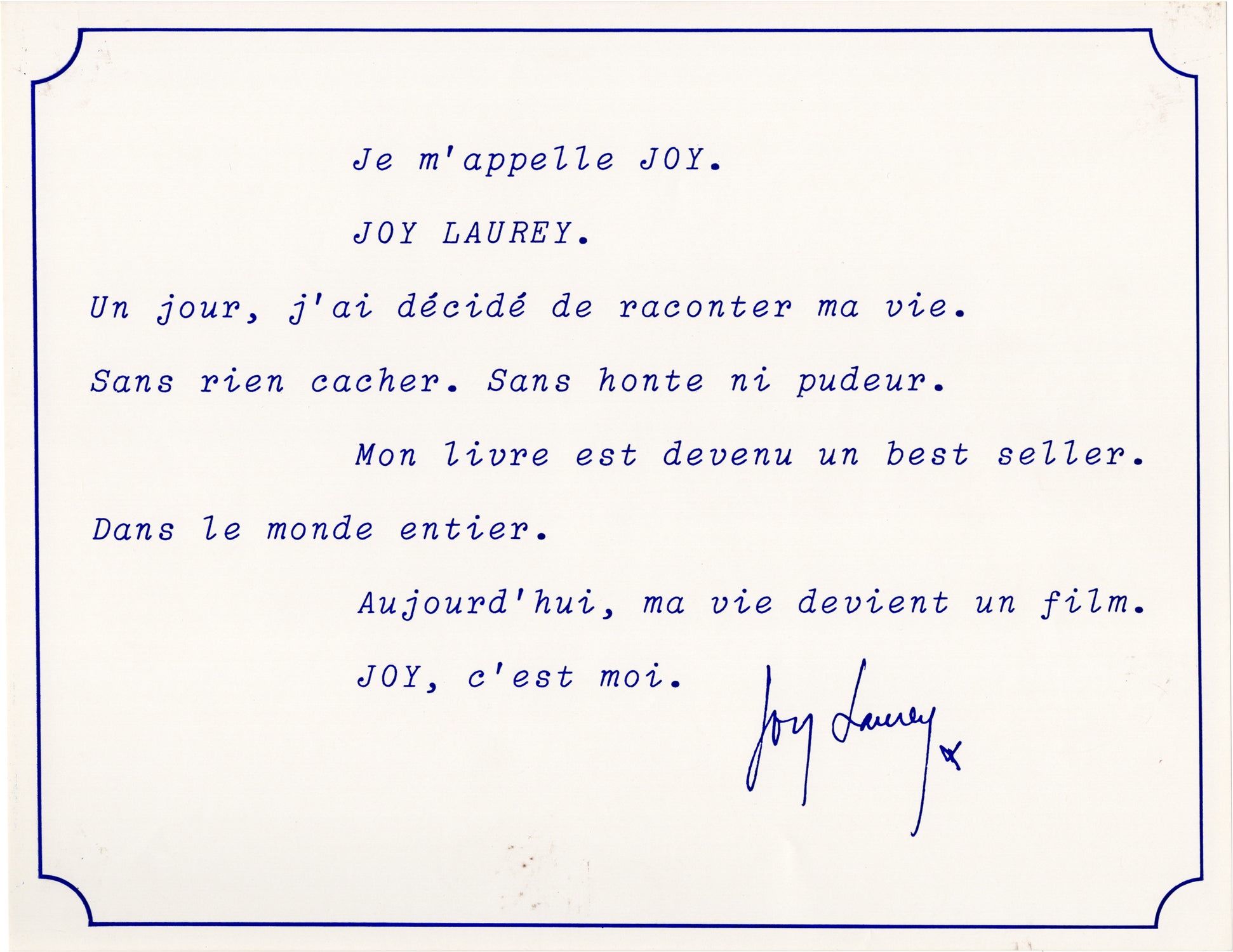 Joy (Collection of ten original French lobby cards from the 1983 film ...