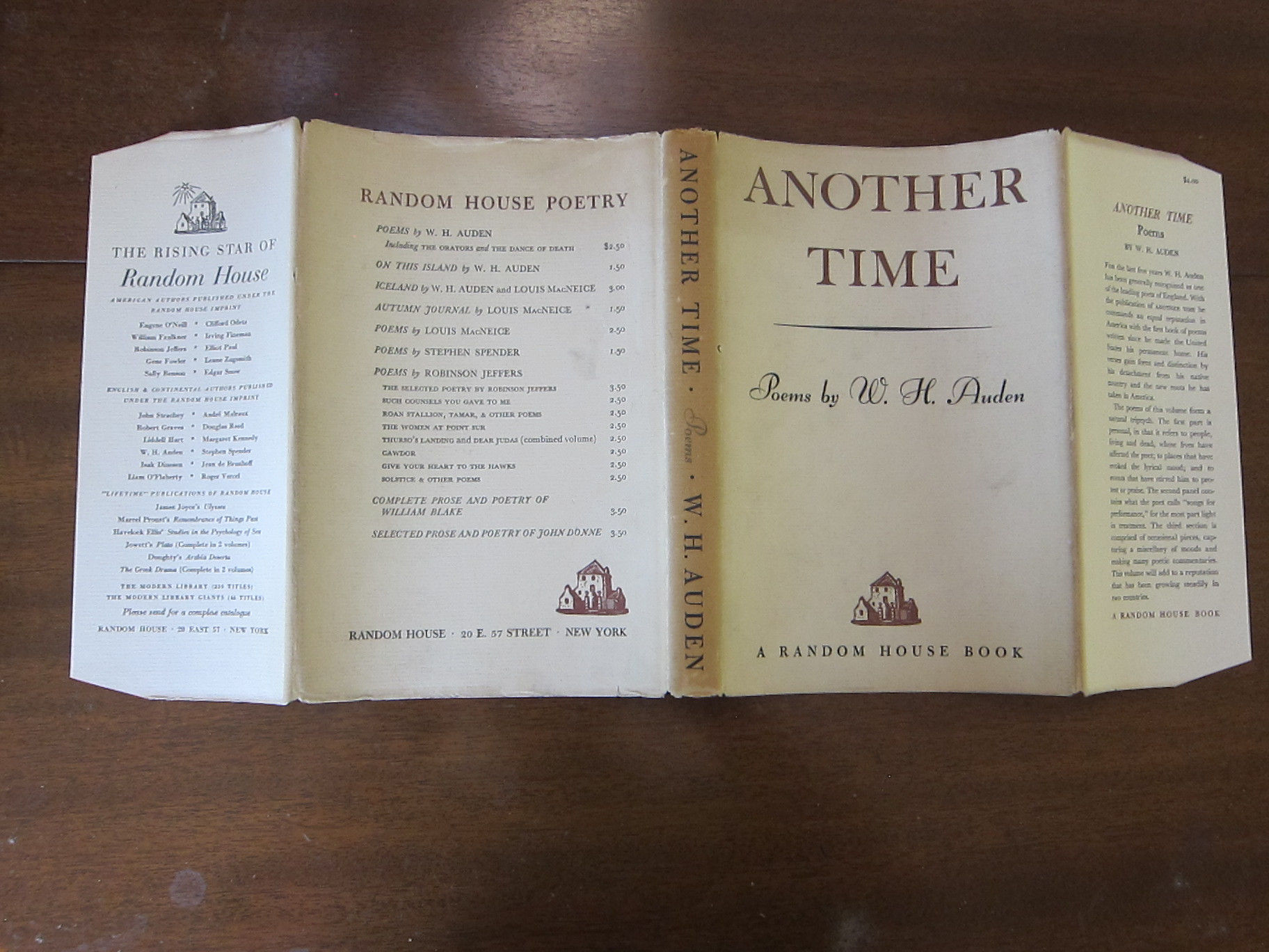 Another Time by W.H. Auden | Red embossed covers gold lettering to ...