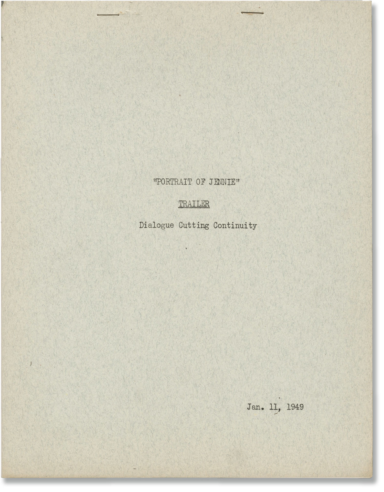 Portrait of Jennie (Original Post-production Trailer Dialogue and ...