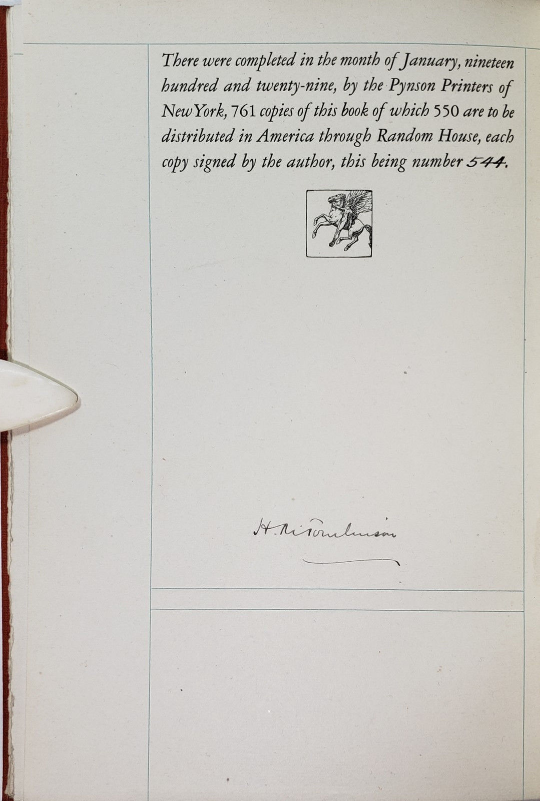 Thomas Hardy [Signed by Author & Artist] by Tomlinson, H.M. [Henry ...