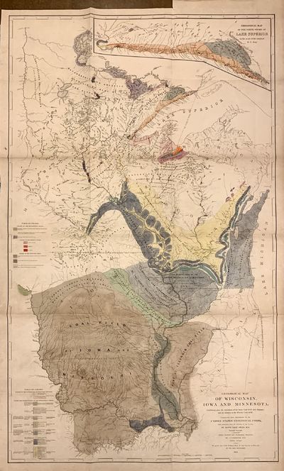 Geological Map of Wisconsin, Iowa and Minnesota by OWEN, David Dale ...