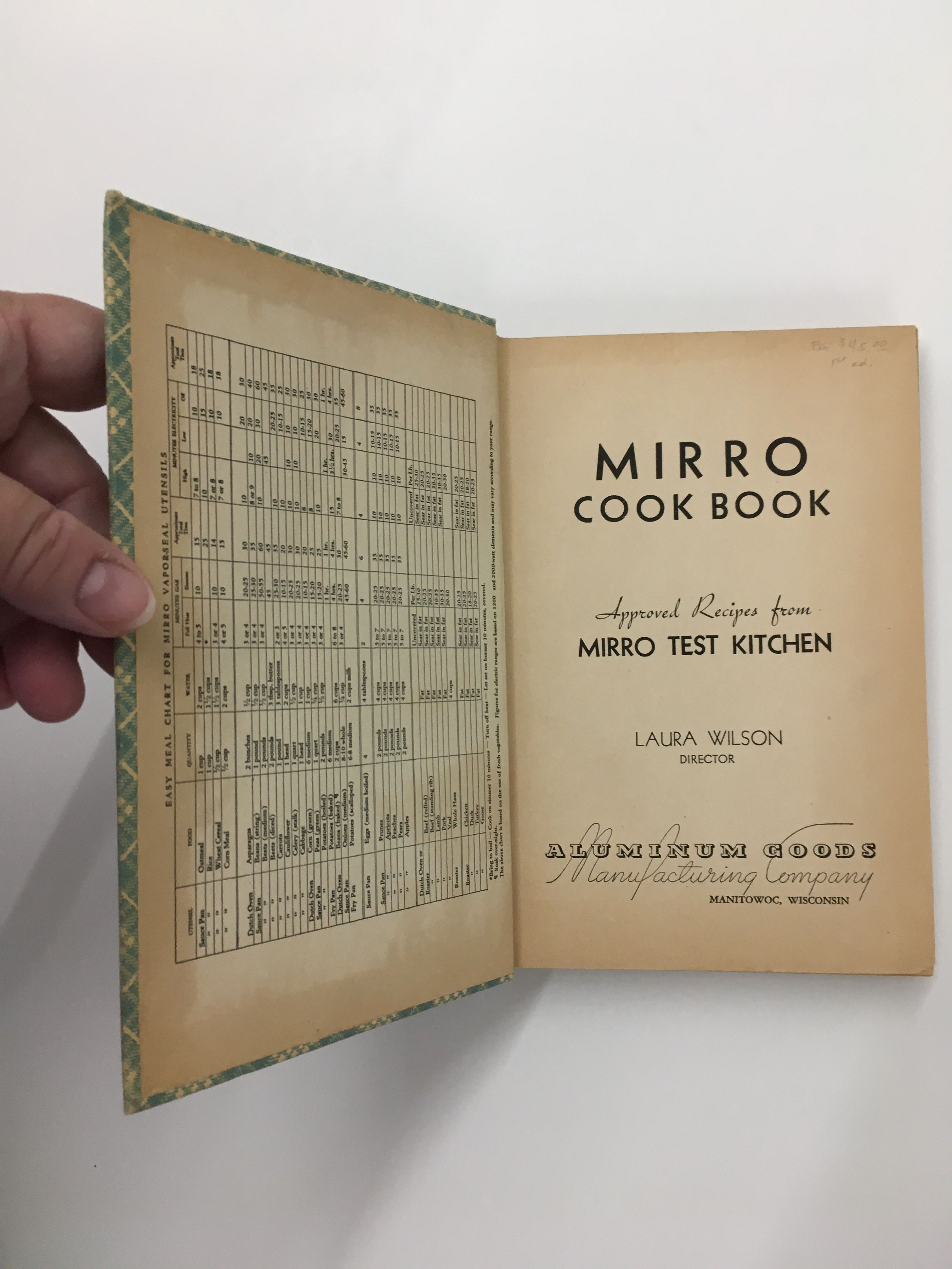 Mirro Cook Book by dir. Laura Wilson | Printed cloth over boards | 1937 ...