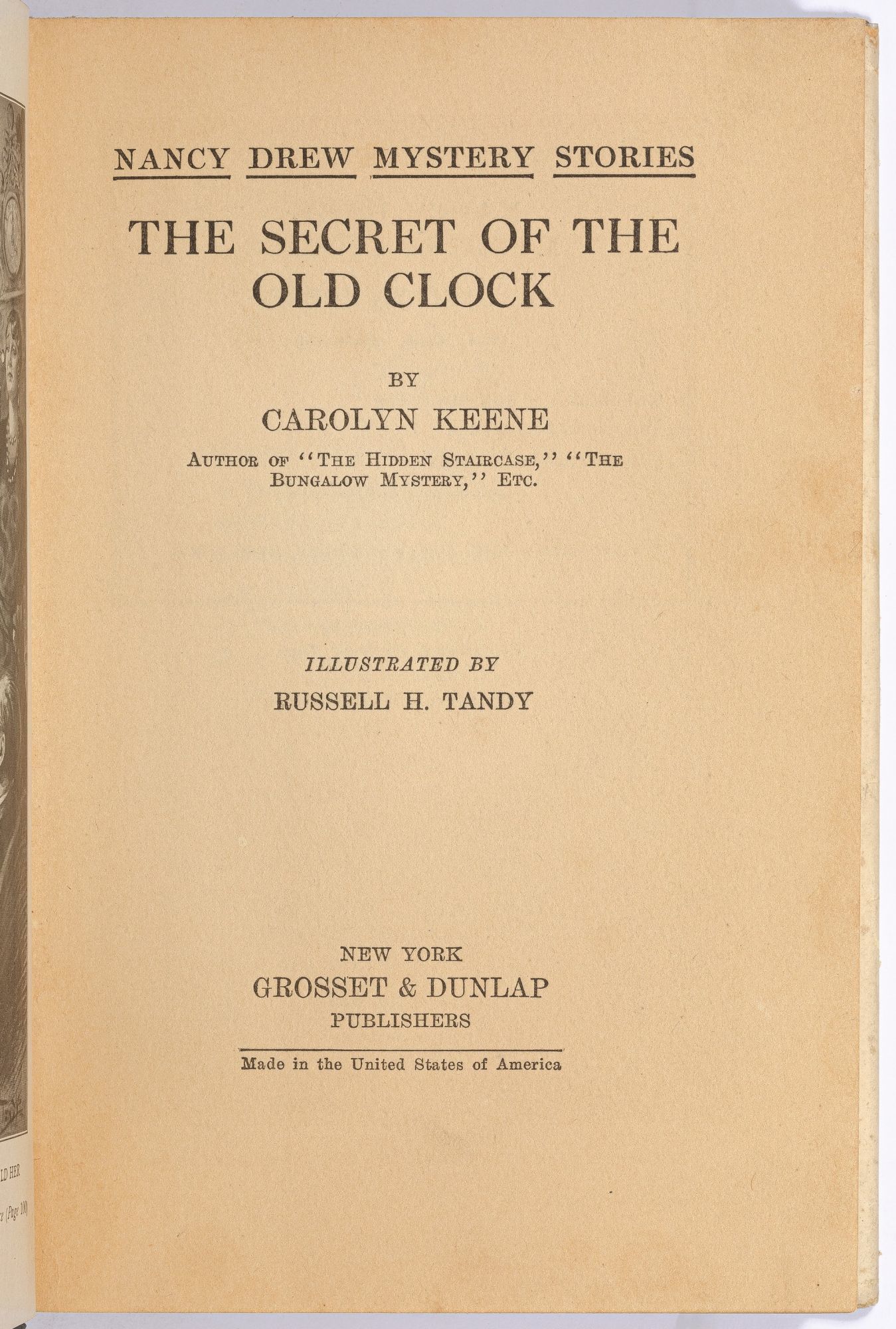 BIBLIO | The Secret of the Old Clock (Nancy Drew Mystery Stories, 1) by ...