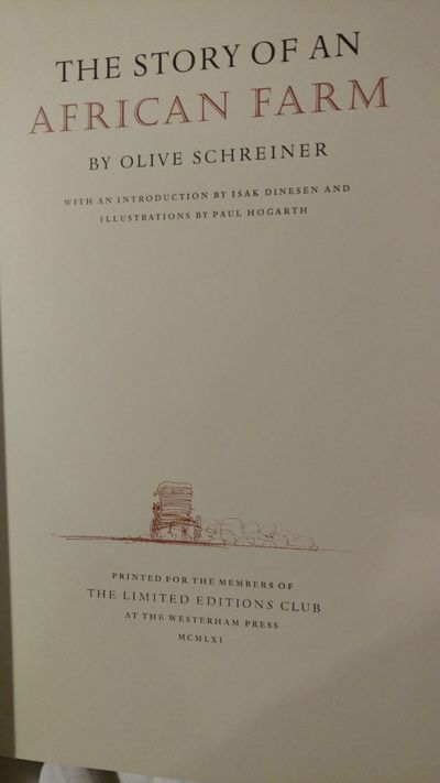 THE STORY OF AN AFRICAN FARM by OLIVE SCHREINER, INTRODUCTION BY ISAK ...