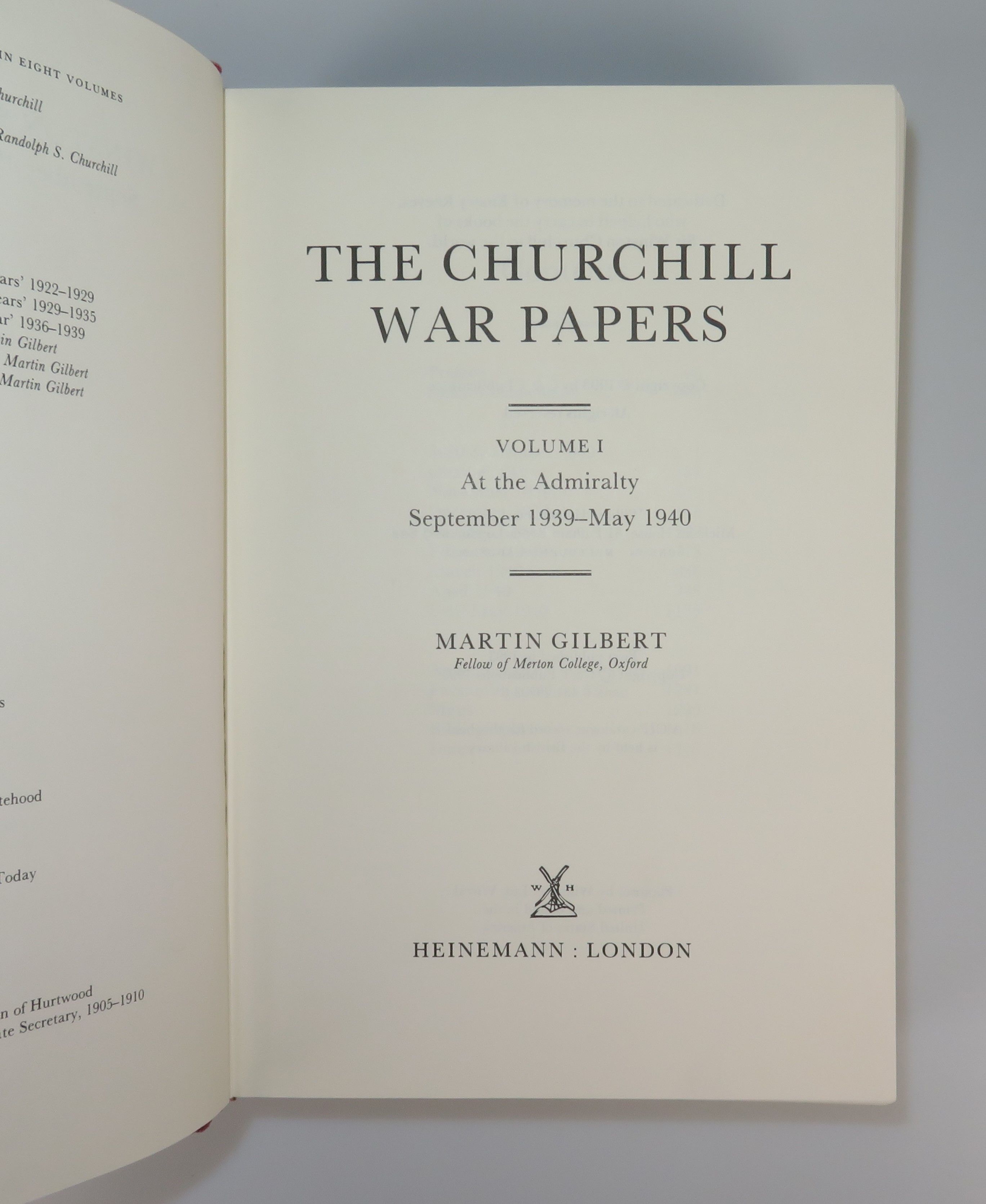 Winston S. Churchill, The Official Biography, The War Papers, Volume 1 ...